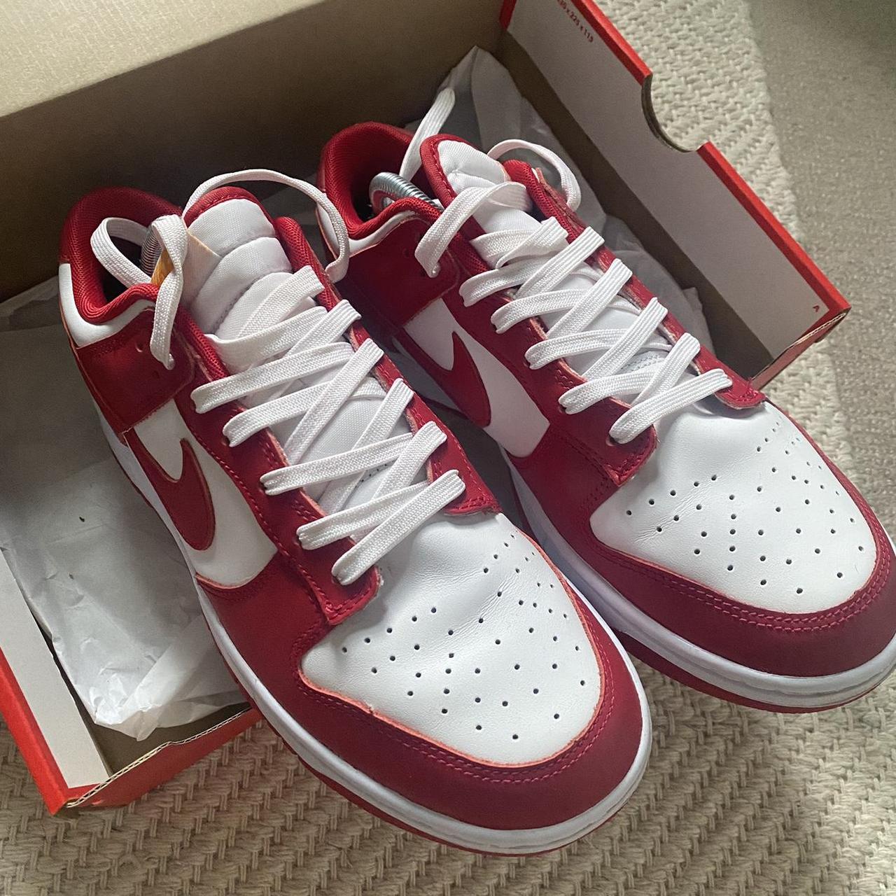 Nike Dunk Low Retro Gym Red/ White Worn once only -... - Depop