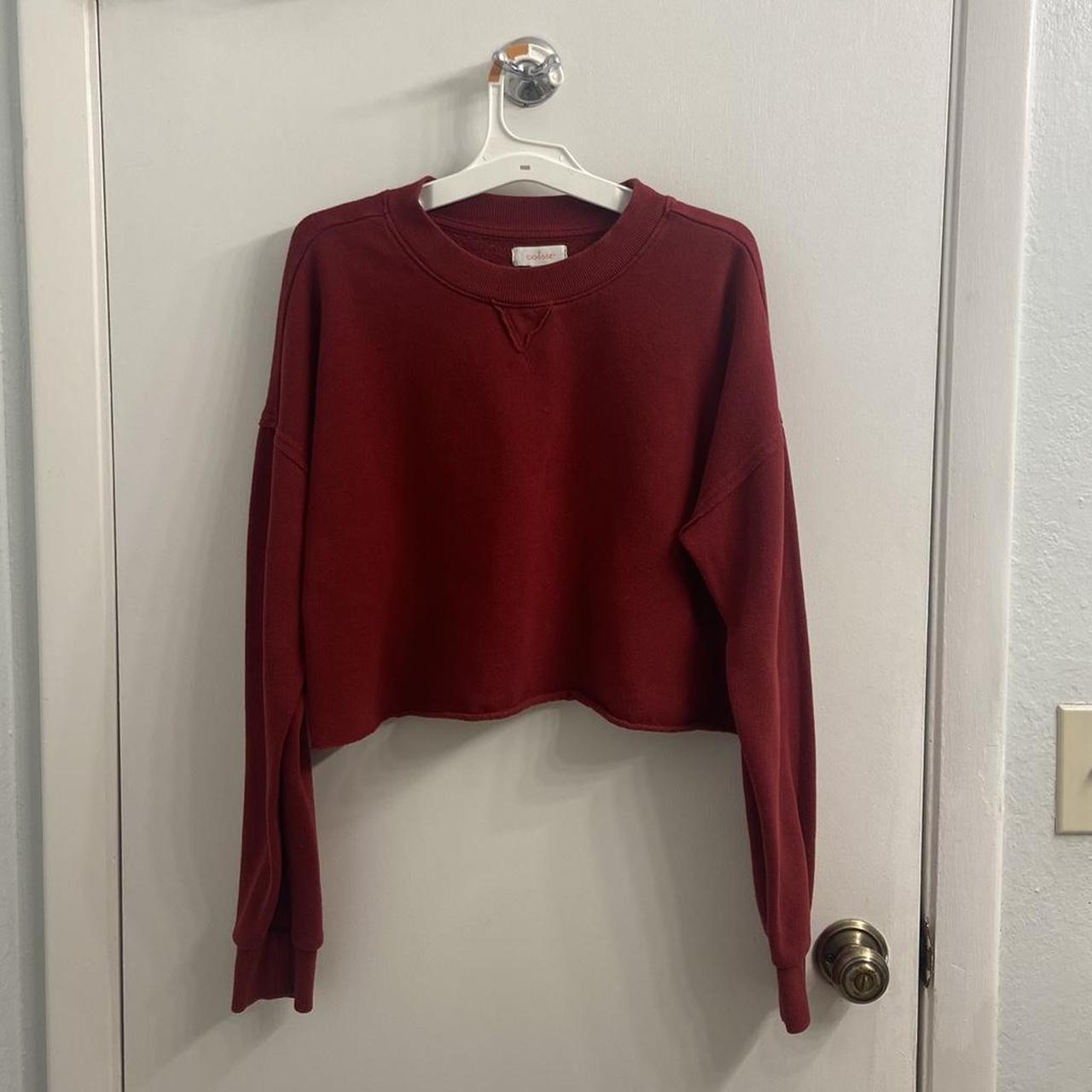 Red cropped sweater - Depop