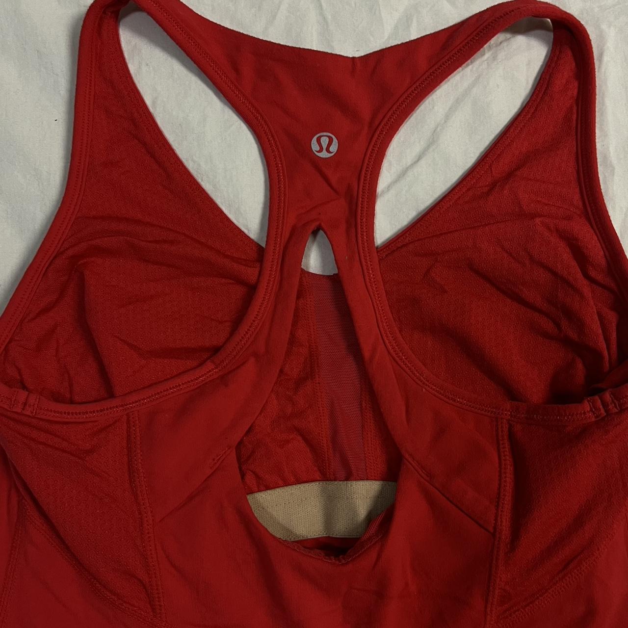 Lululemon red tank top, built in bra, VERY CUTE,... - Depop