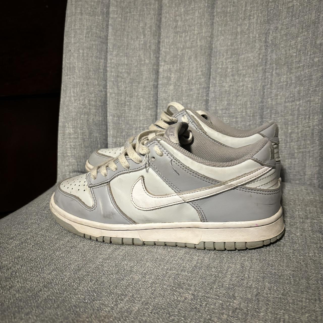 two tone grey nike dunks size 6.5 - Depop