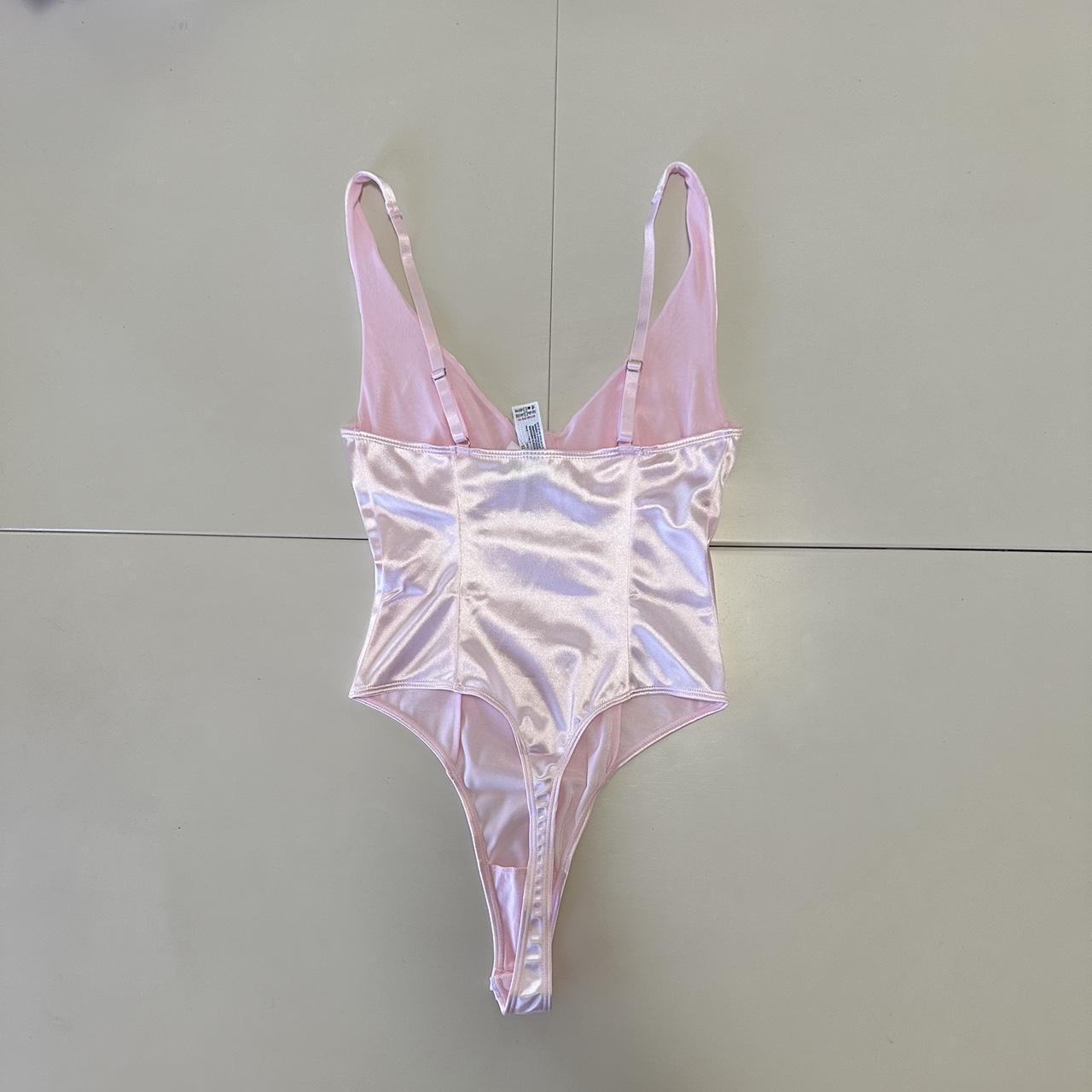 Super cute and stylish satin pink bodysuit, perfect... - Depop