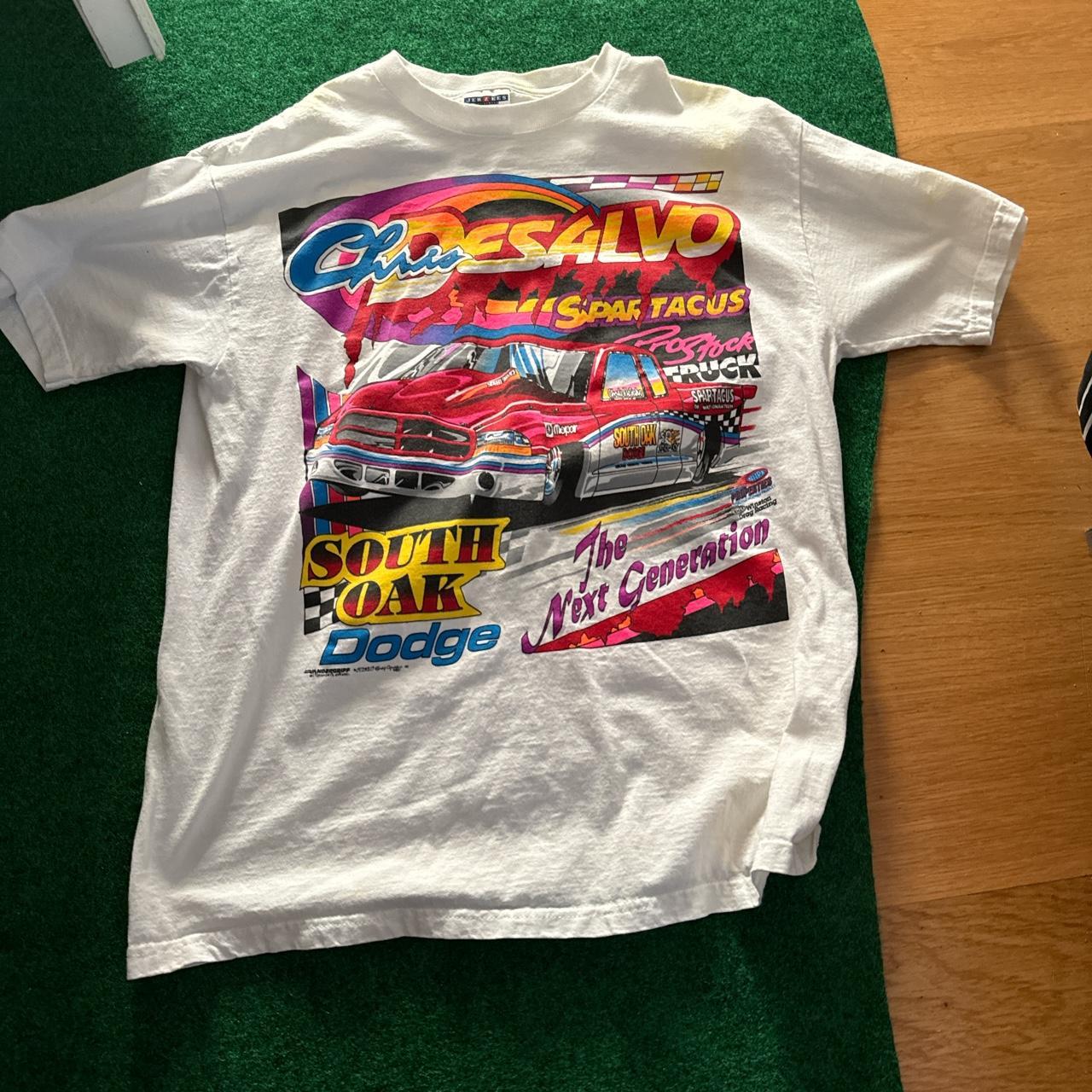 Vintage Car Shop shirt has minor yellow stains... - Depop