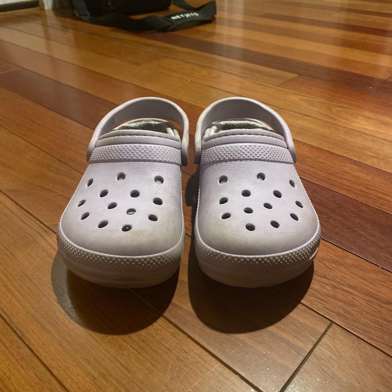 Purple fuzzy crocs #crocs #purple #fuzzy - Depop