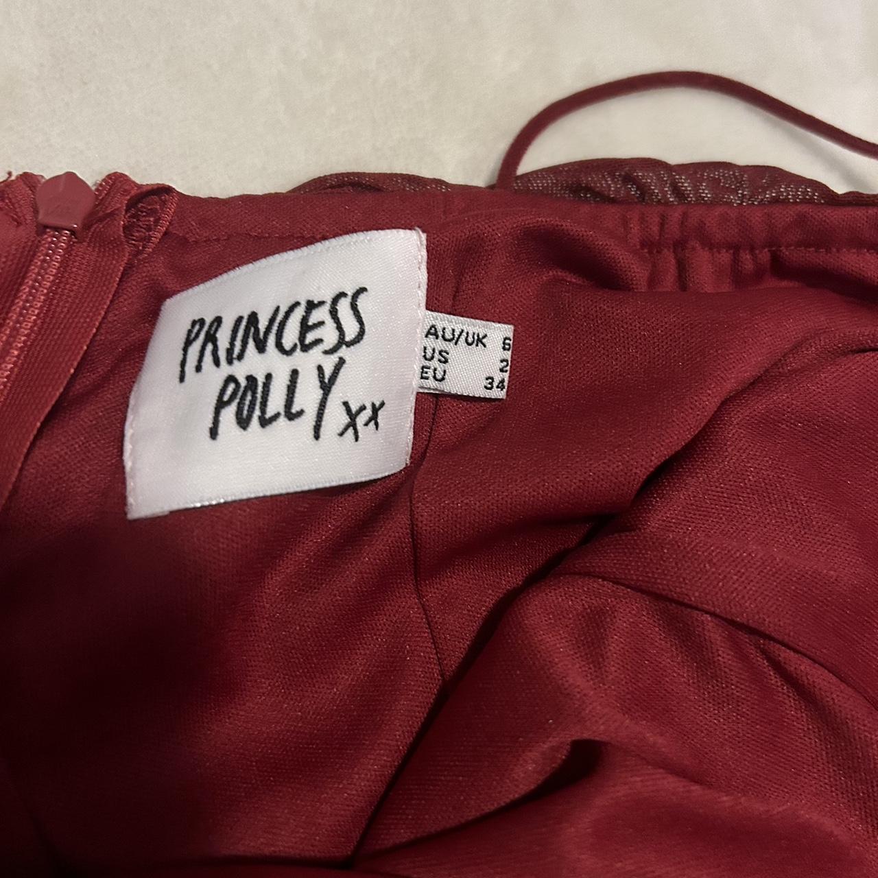Red Princess Polly size US 2 dress worn once - Depop