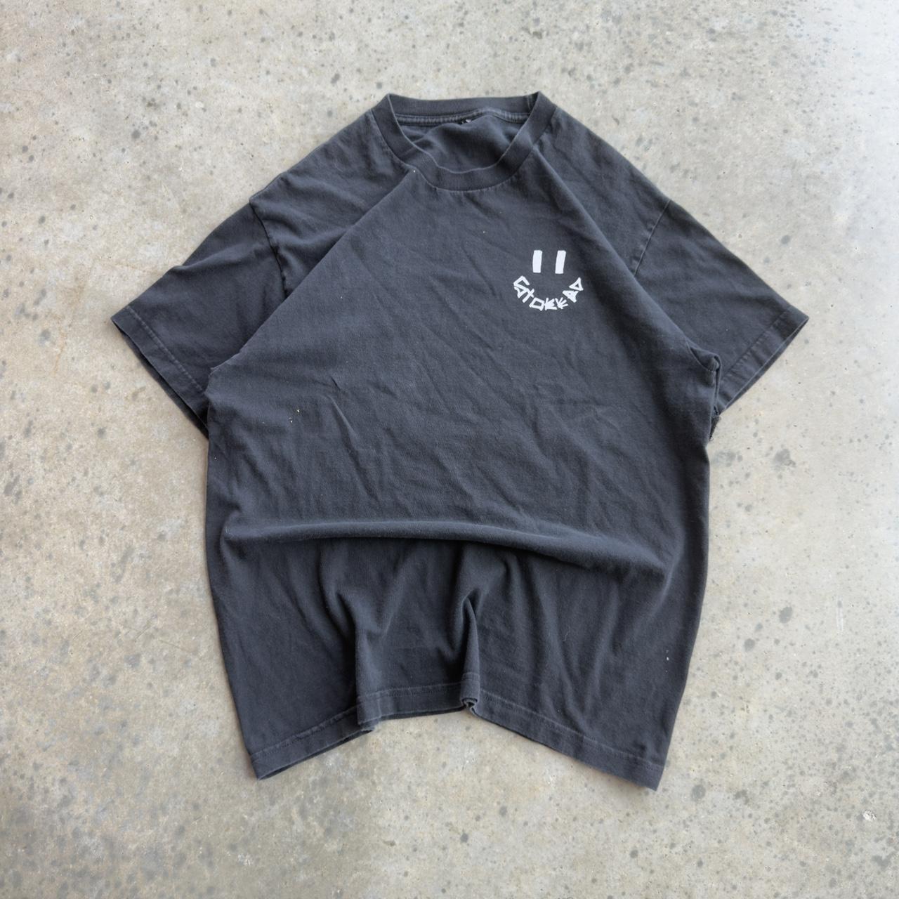 Vintage faded Stoked graphic tee good fit and fade... | Depop