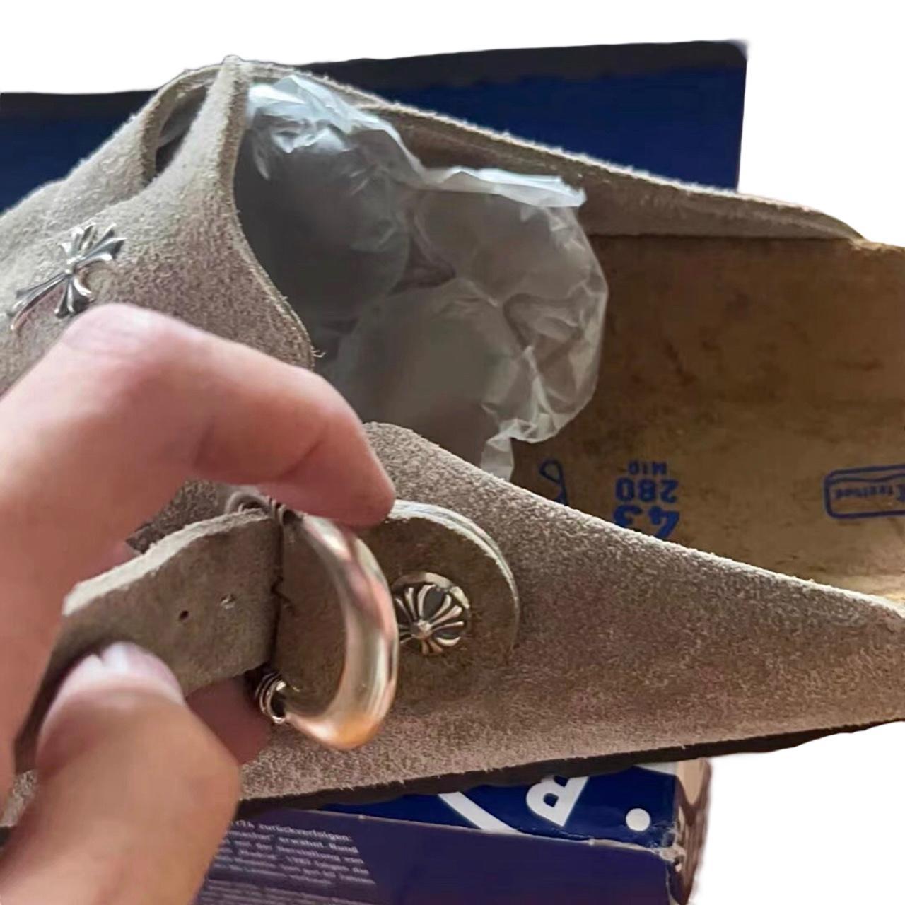 ʕ•̫͡•ʕ•̫͡•ʔ•̫͡•ʔ Chrome Hearts x Birkenstock Boston... - Depop