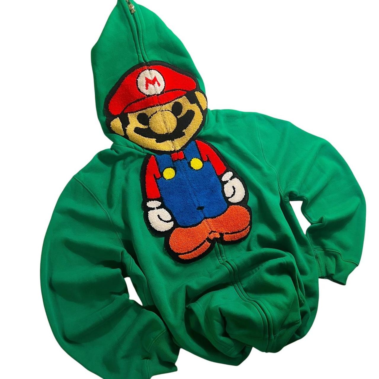 ʕ•̫͡•ʕ•̫͡•ʔ•̫͡•ʔ 2007 BAPE Baby Milo Mario Hoodie Mario... | Depop