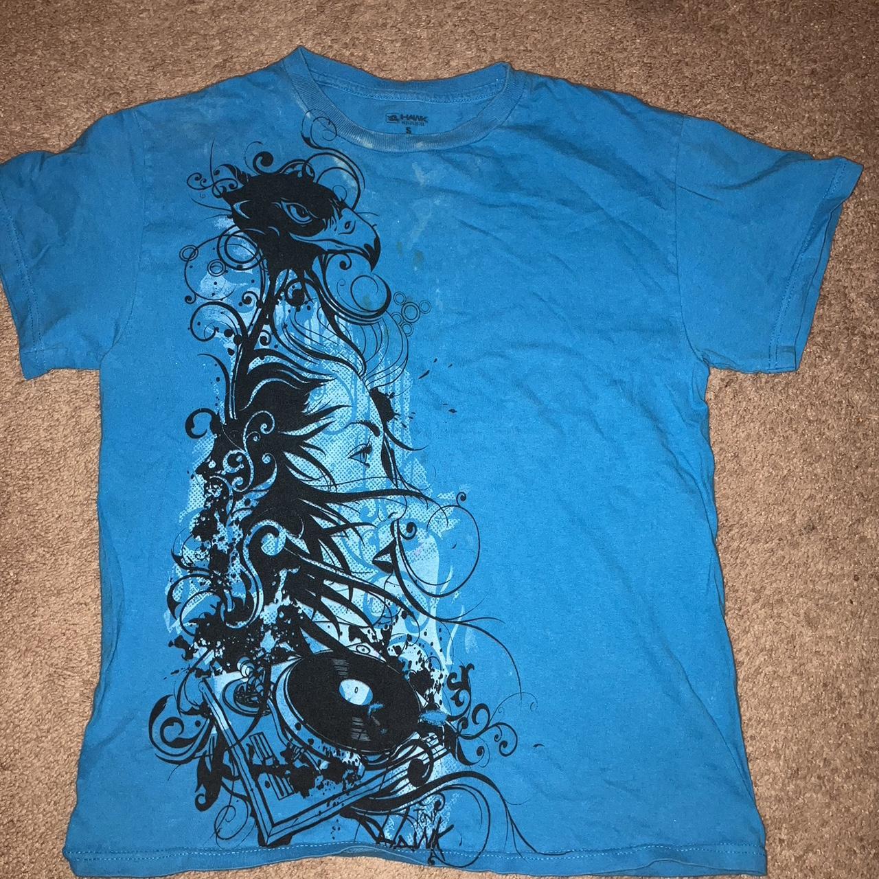 Unisex Blue shirt style y2k and has a frutiger metro... - Depop