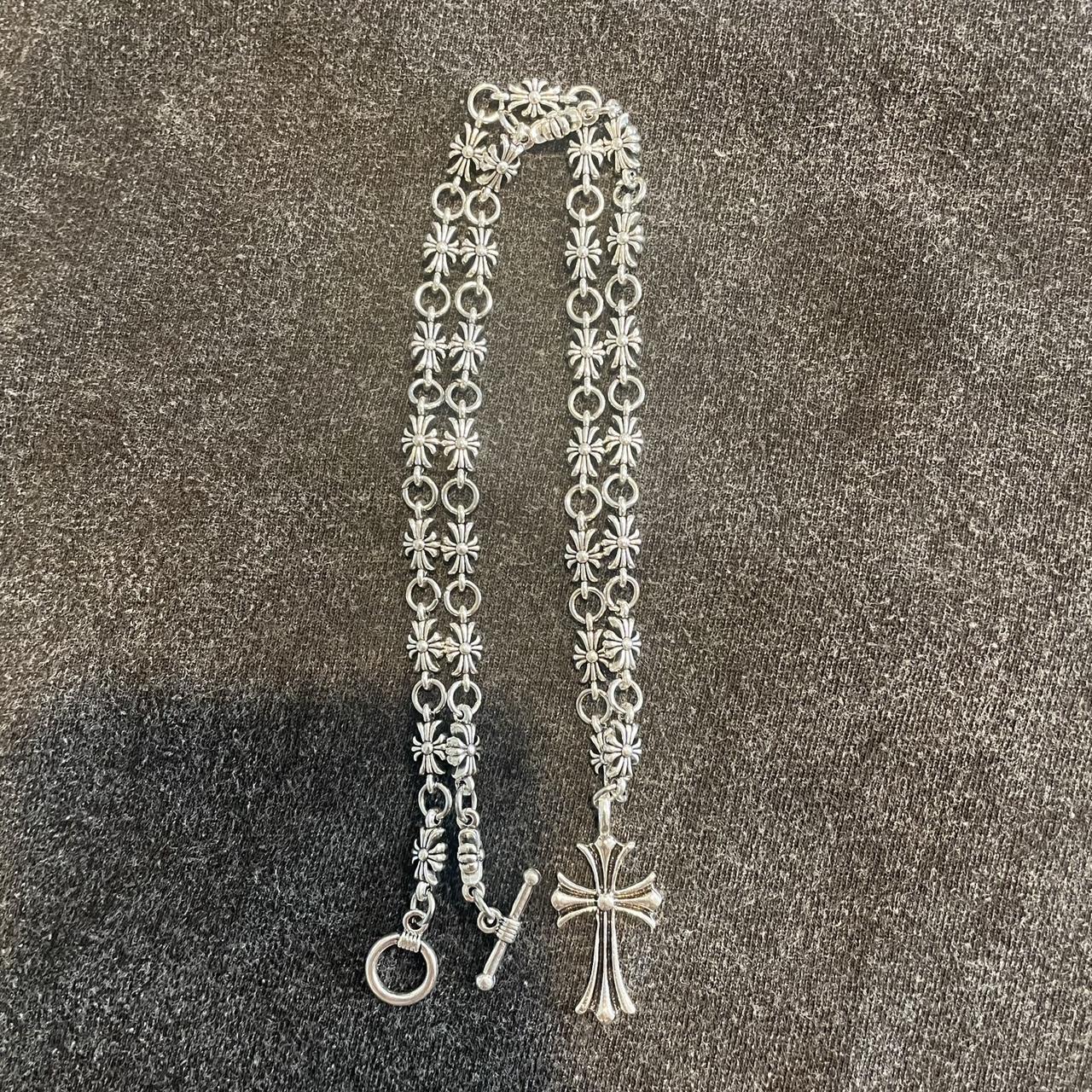 Chrome hearts style cross chain necklace 50cm... - Depop