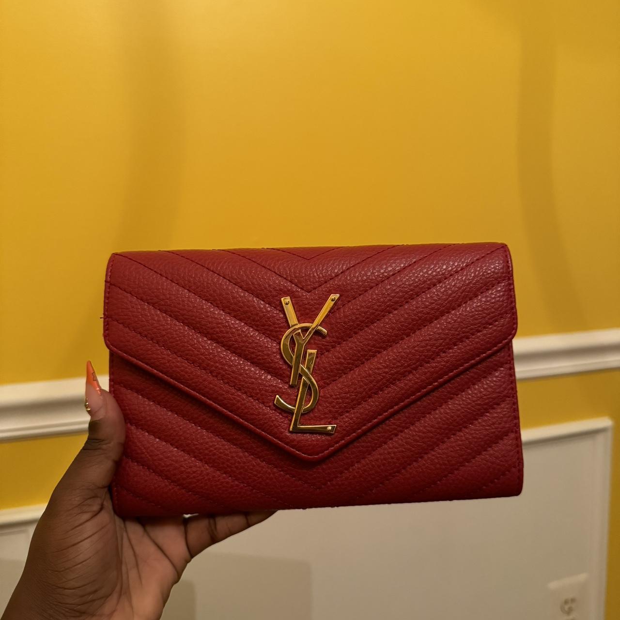 Red YSL Bag with Gold #yslbag #ysl #yvessaintlaurent - Depop