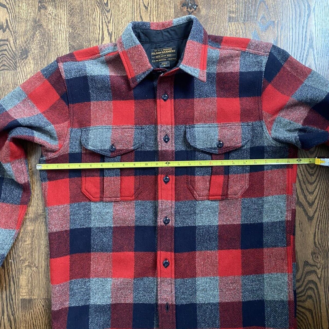Filson - Northwest Wool Shirt - Red/Navy/Charcoal -... - Depop