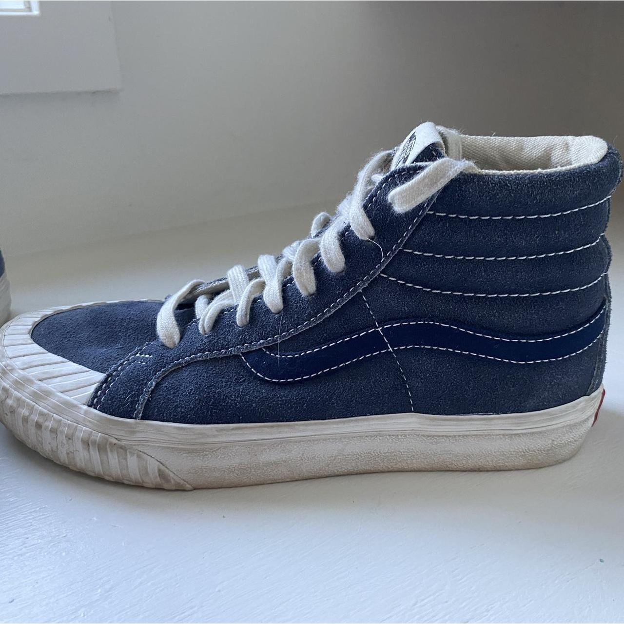 Blue and White Vans High-tops size 8.5 women’s - Depop