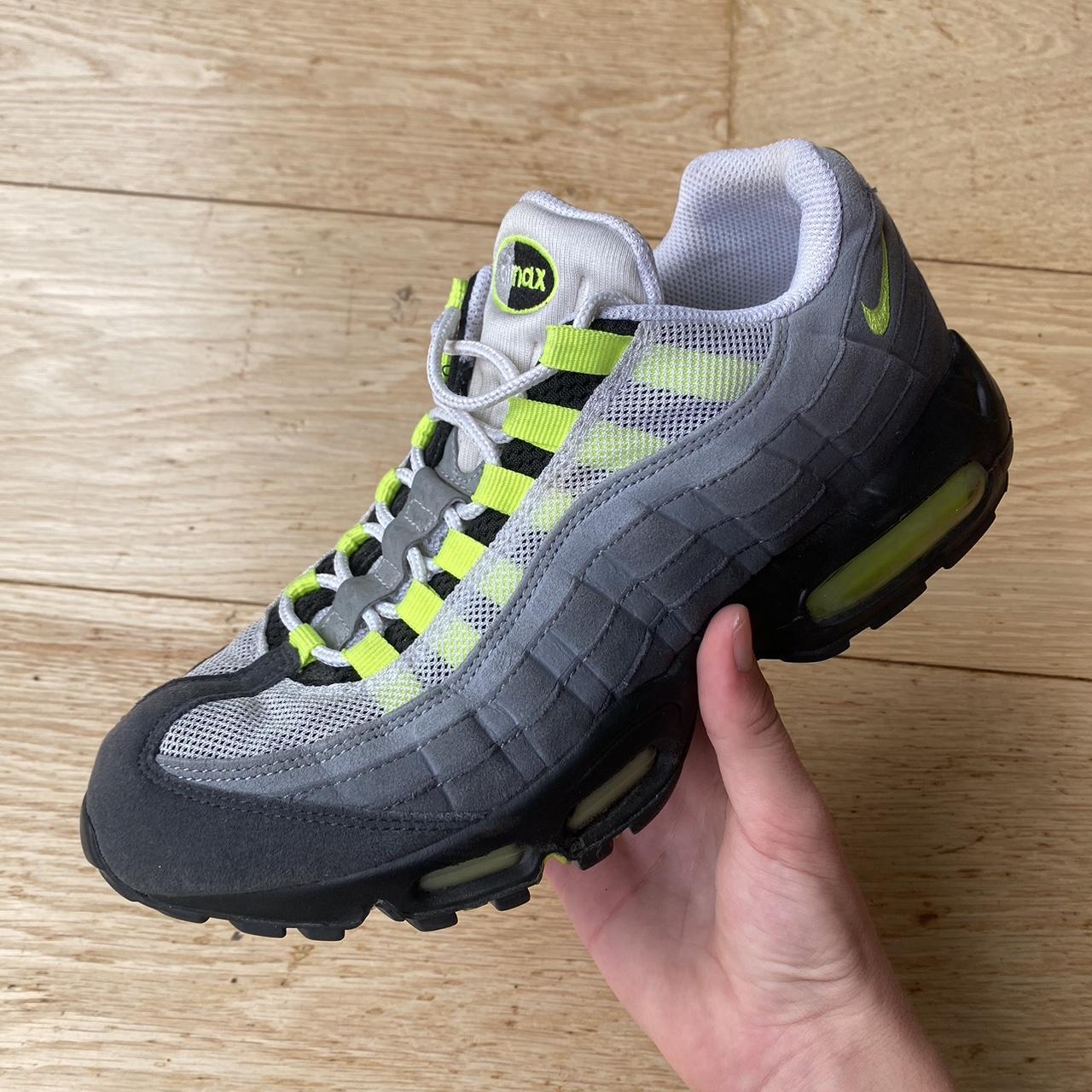 BEAUTIFUL NEON NIKE AIR MAX 95s Condition = 6/10... - Depop