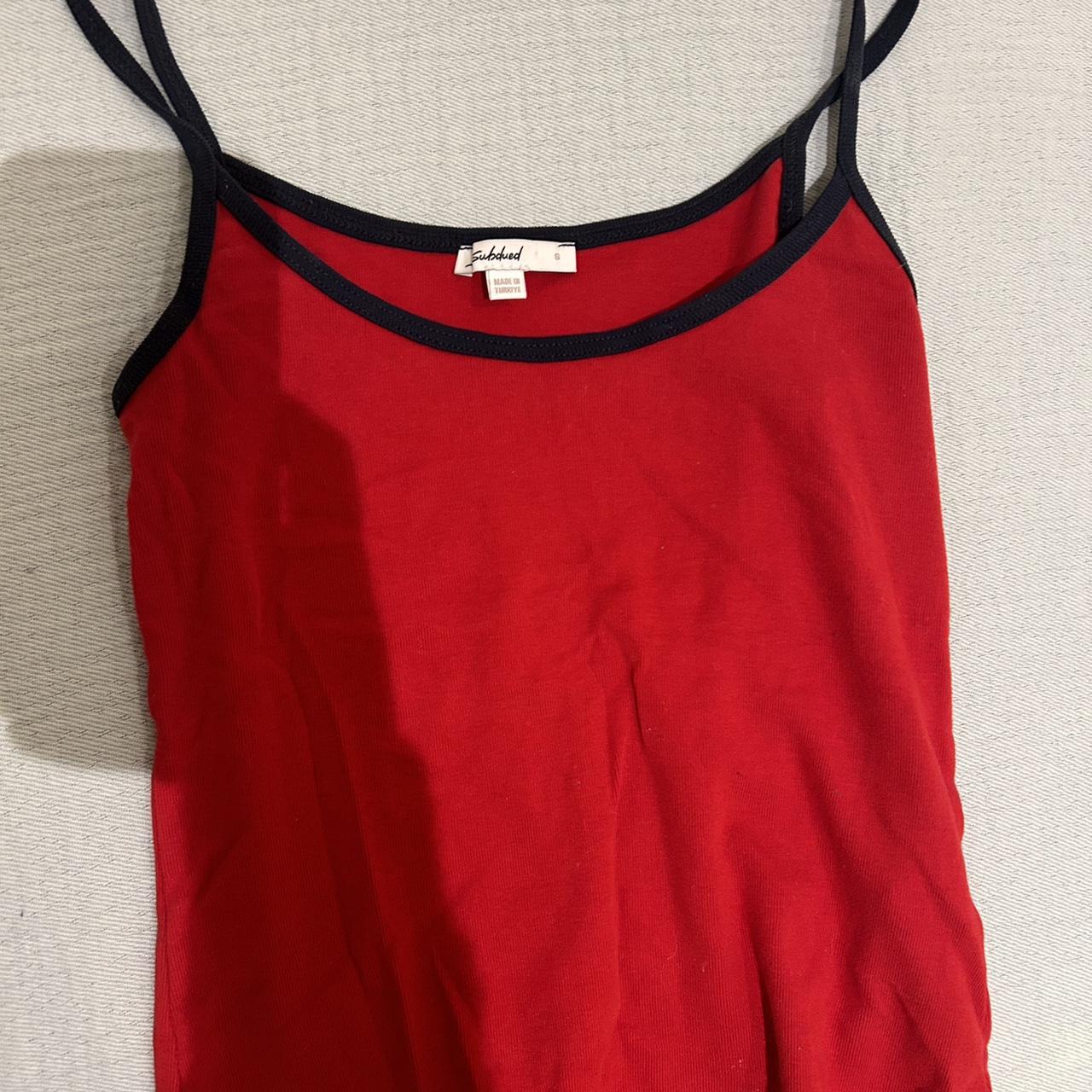 subdued red tank size s send offers xxx - Depop