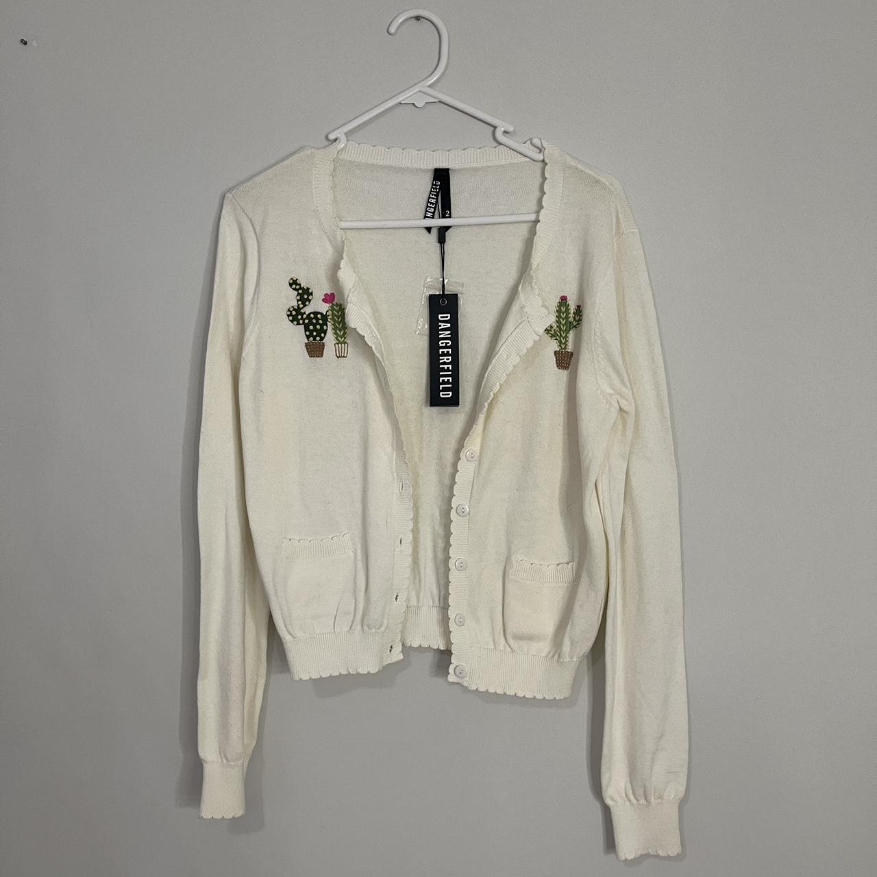 Vintage White Cactus Cardigan, never worn, has... - Depop