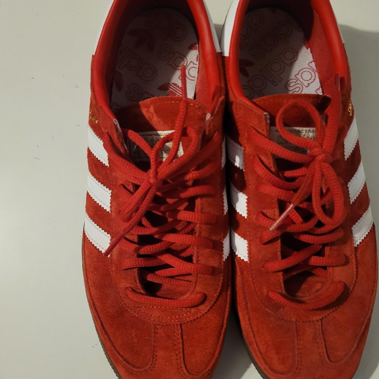 Size UK 10. Red handball spezials Adidas. Barely... | Depop