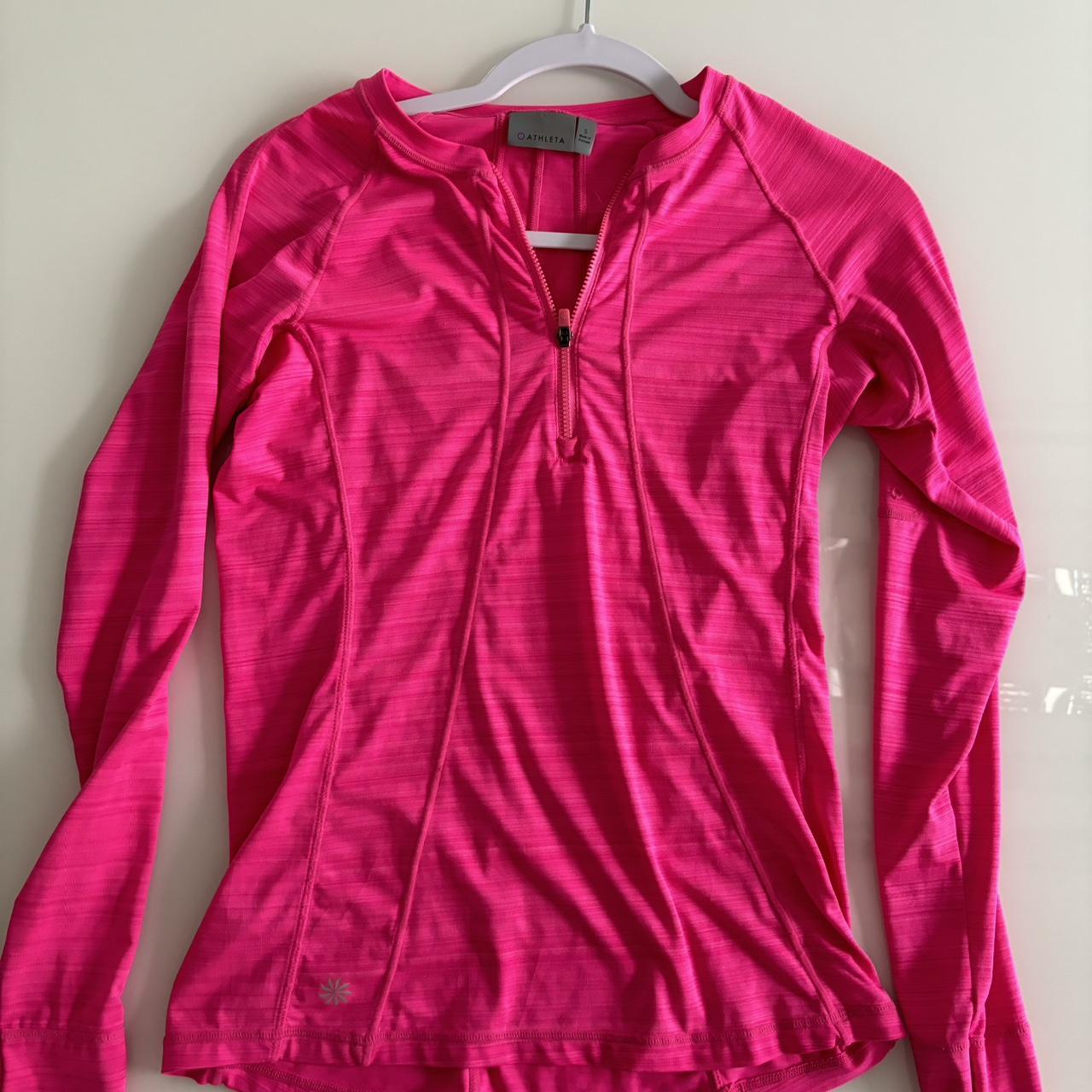 Athleta pink quarter zip sweatshirt Like new condition! - Depop
