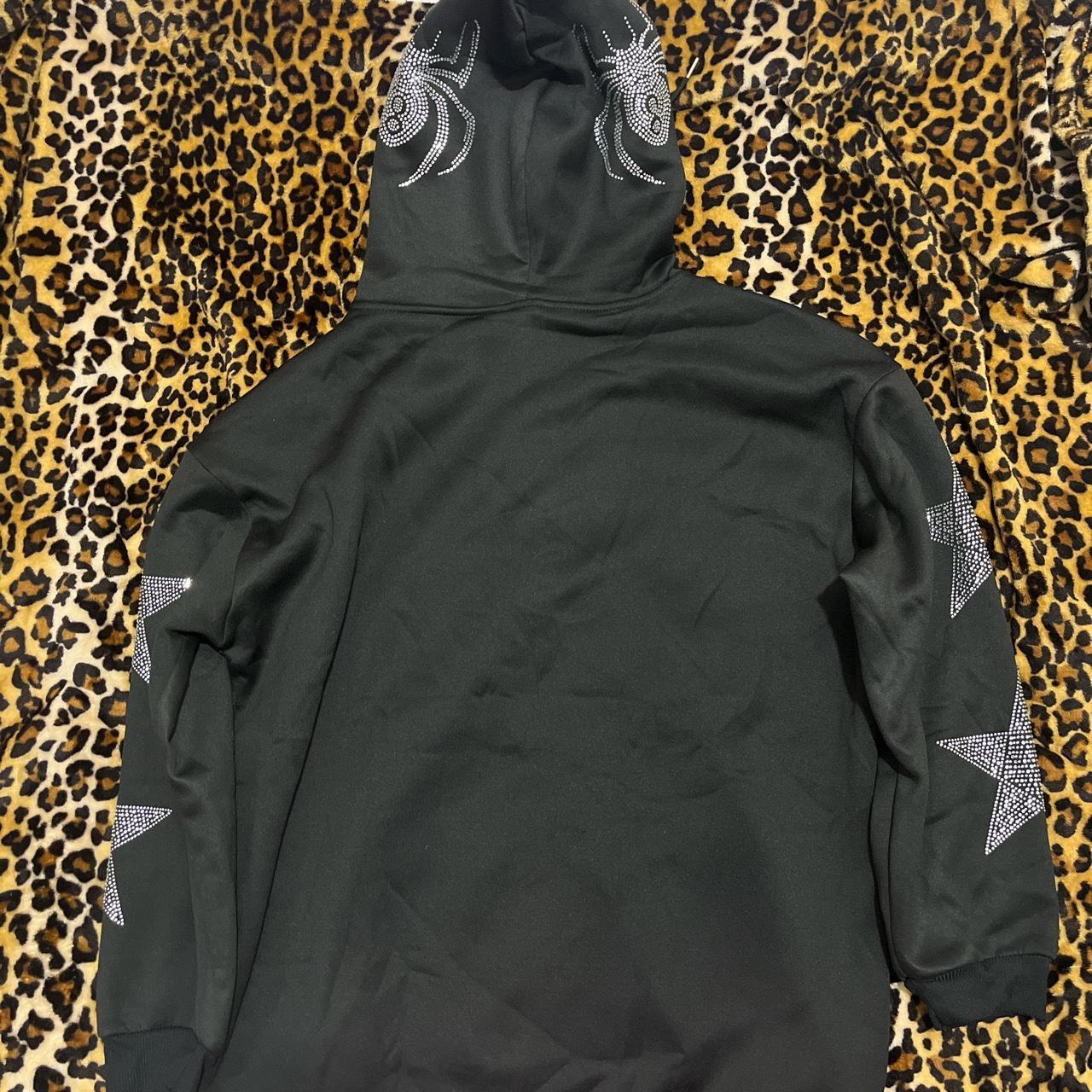 y2k rhinestone/ design hoodie #y2k #streetwear #skater - Depop