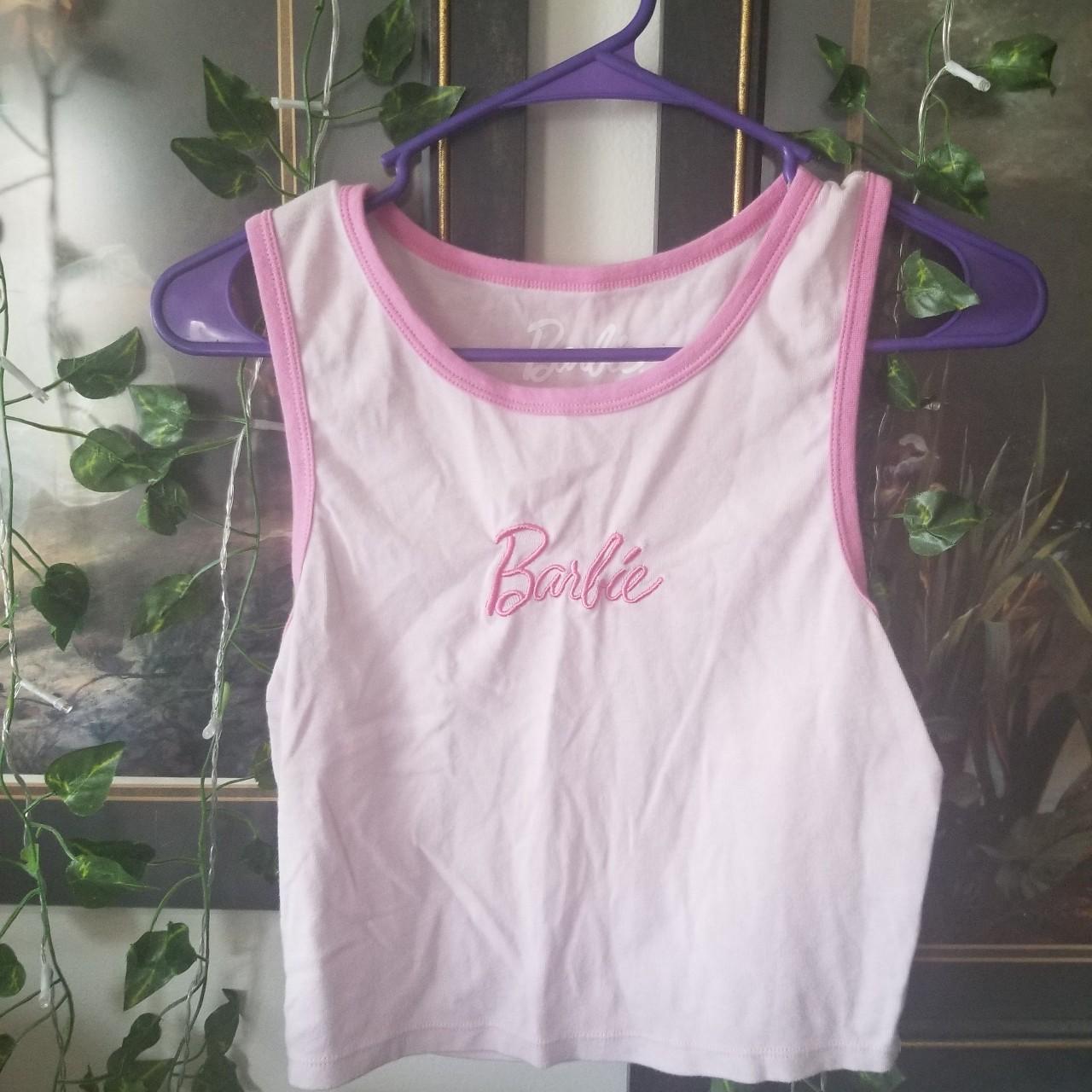 official branded Barbie cropped tank top size large.... | Depop