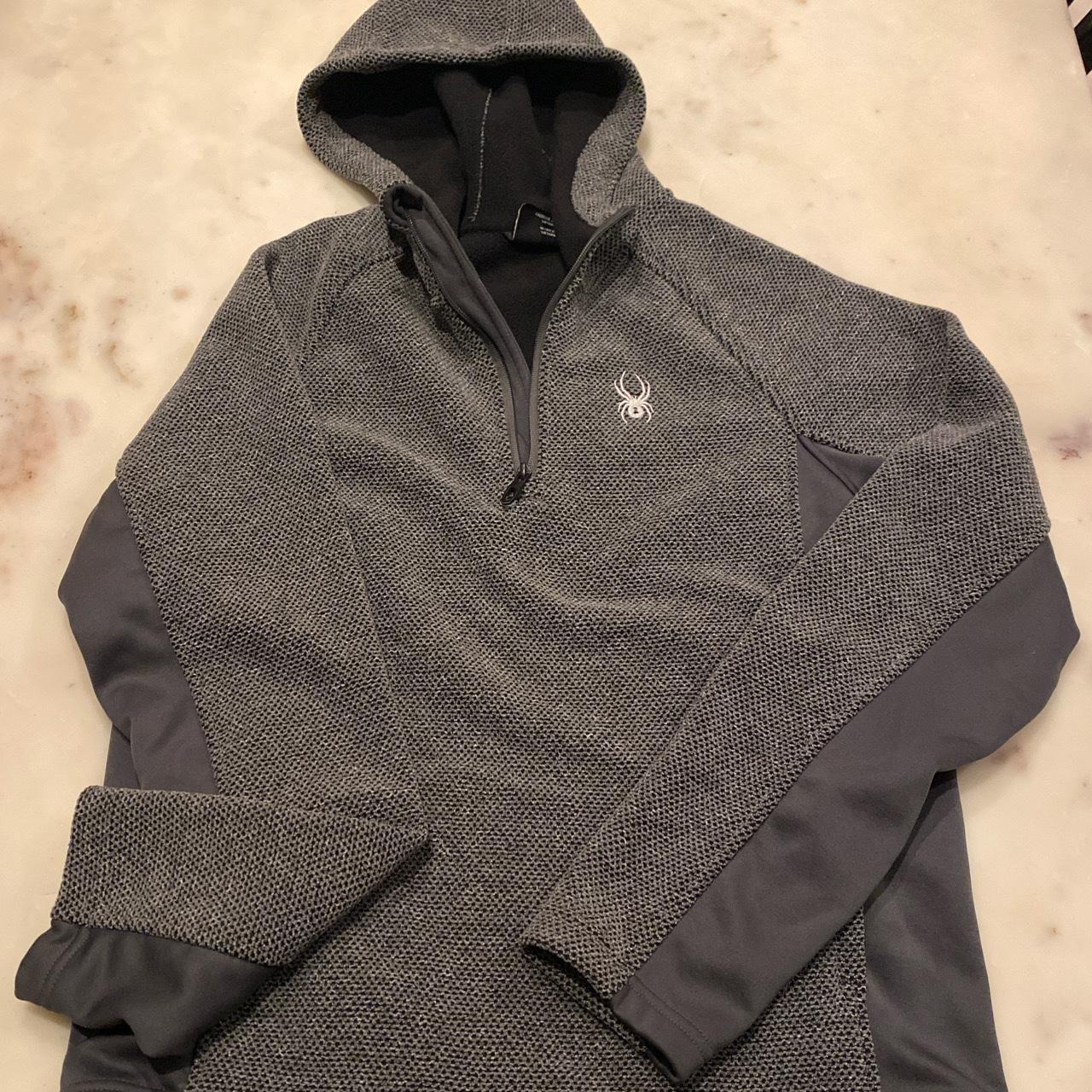 Kids medium grey “Spyder” hoodie - Depop