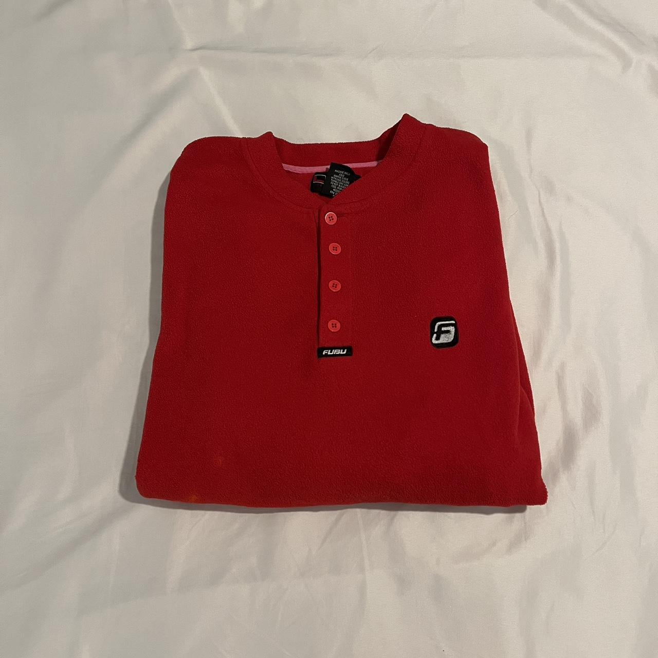 Red FUBU Half Button Longsleeve There’s a few marks... - Depop