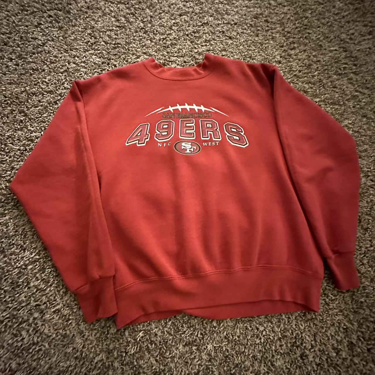 90s/00s vintage san francisco 49ers crewneck used -... - Depop