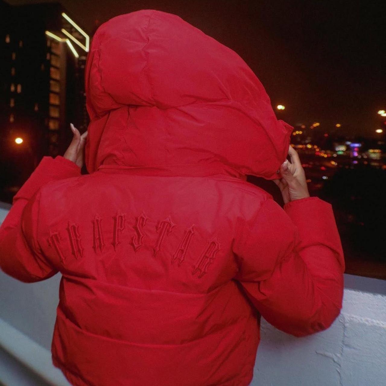 Red Trapstar puffer jacket | Depop