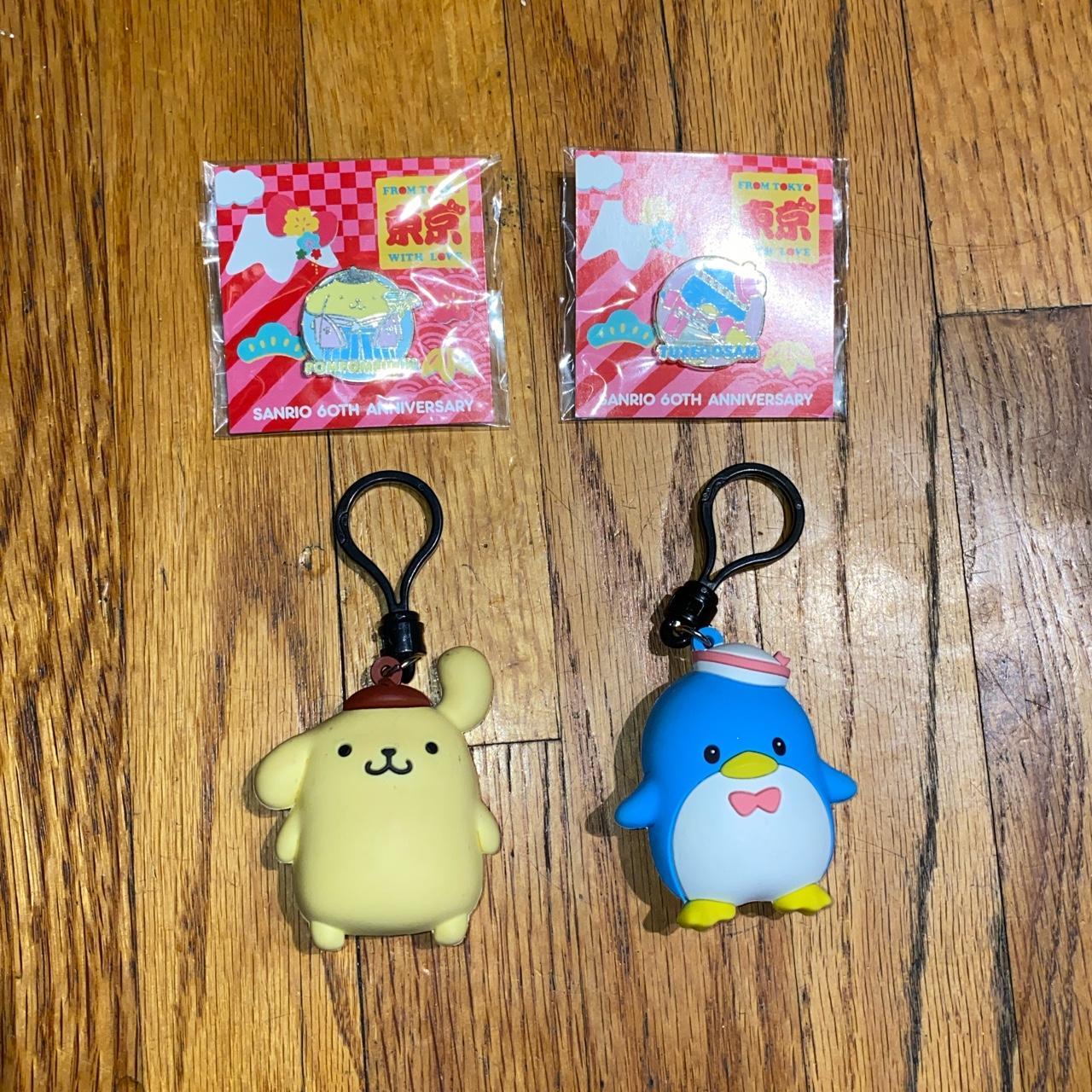 SANRIO KEY CHAINS AND MATCHING PINS POMPOMPURIN &... - Depop