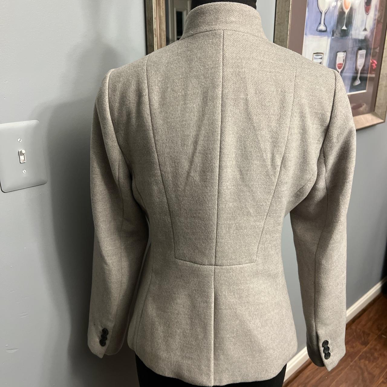 Banana Republic Heather light grey wool blazer with... - Depop
