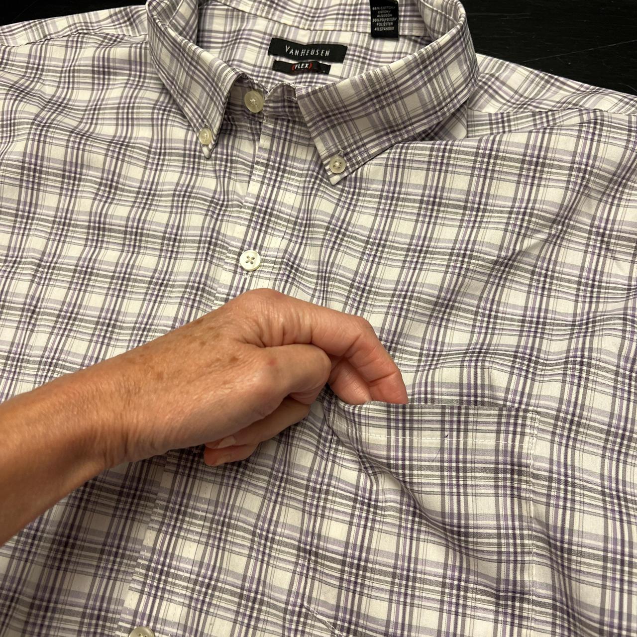 Purple white plaid flex light... - Depop