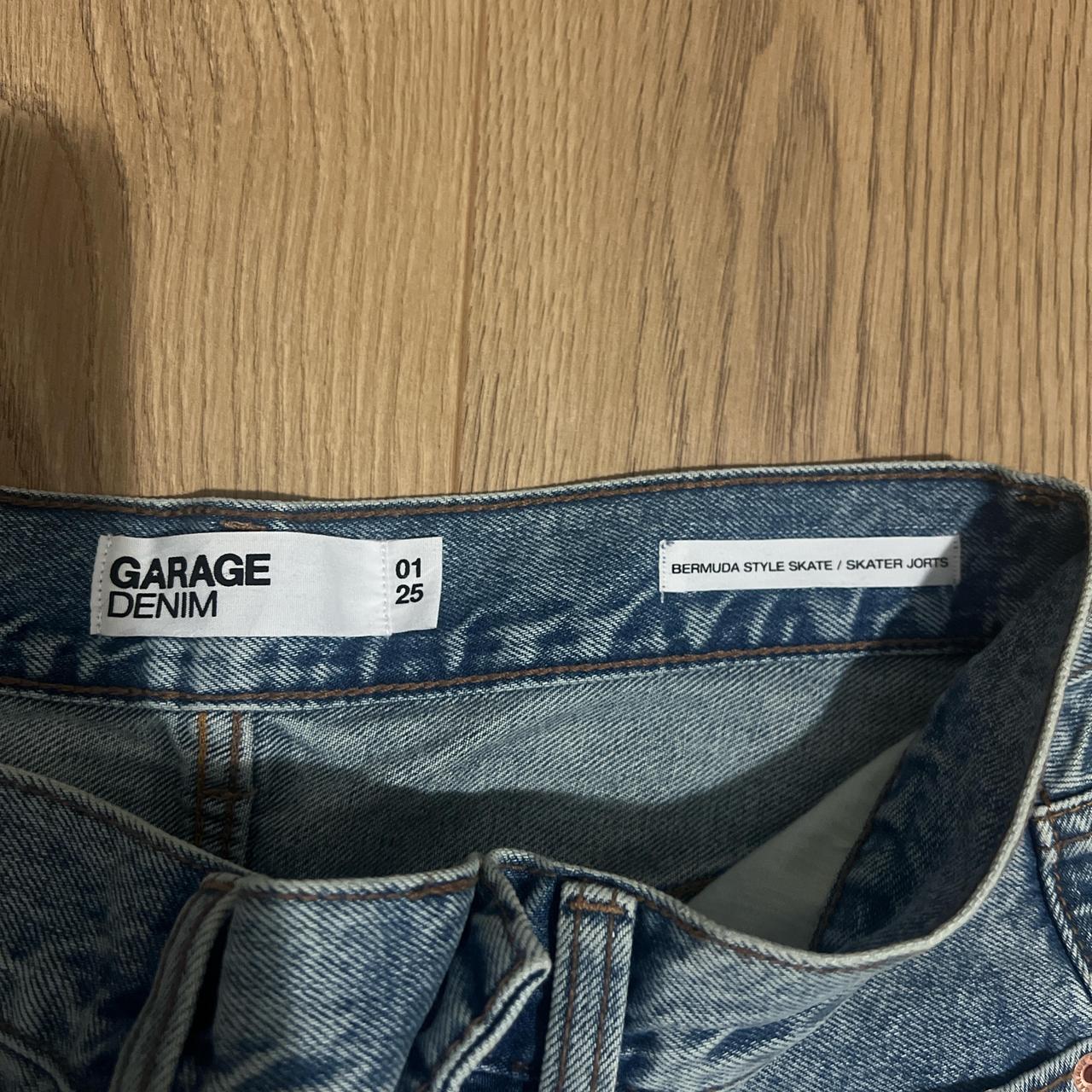 Garage blue denim jorts #denimshorts size 25 | Depop