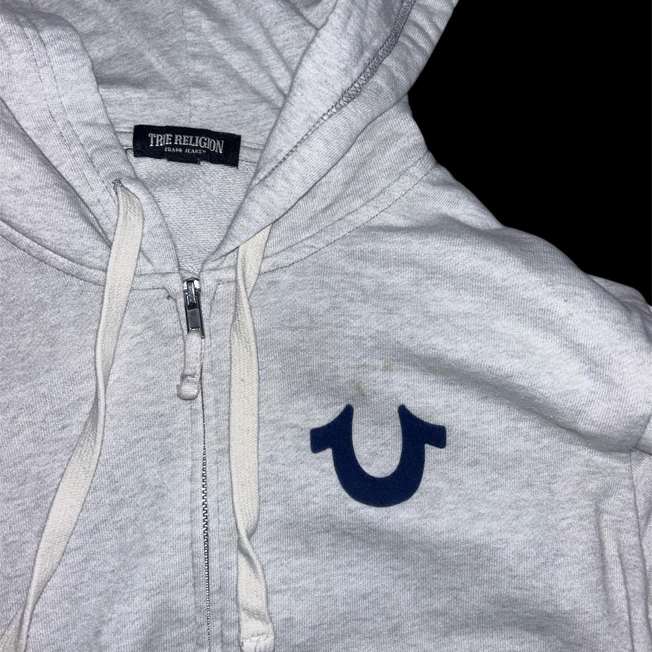 grey true religion zip up - Depop