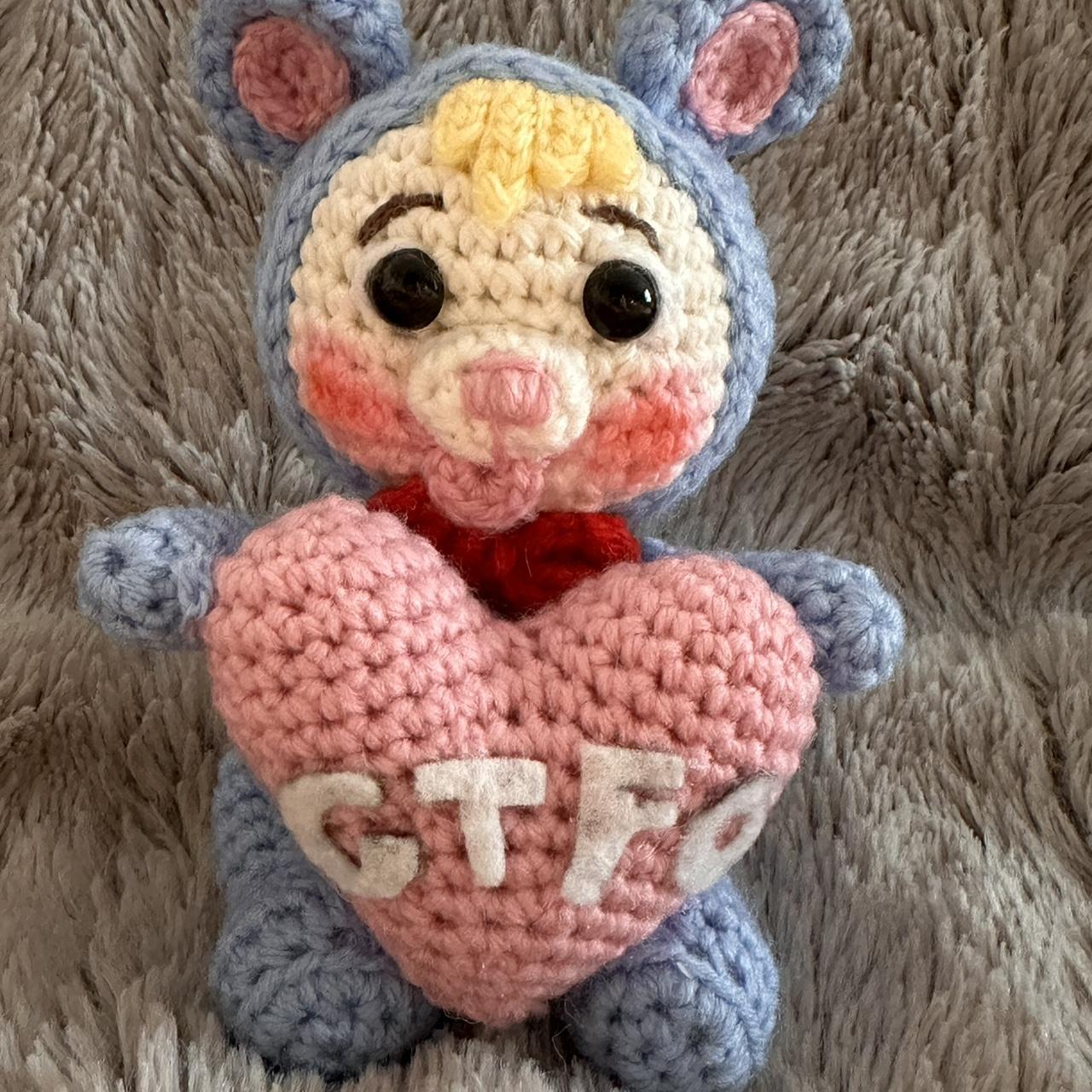 GTFO handmade crochet bear #melaniemartinez #crochet... - Depop