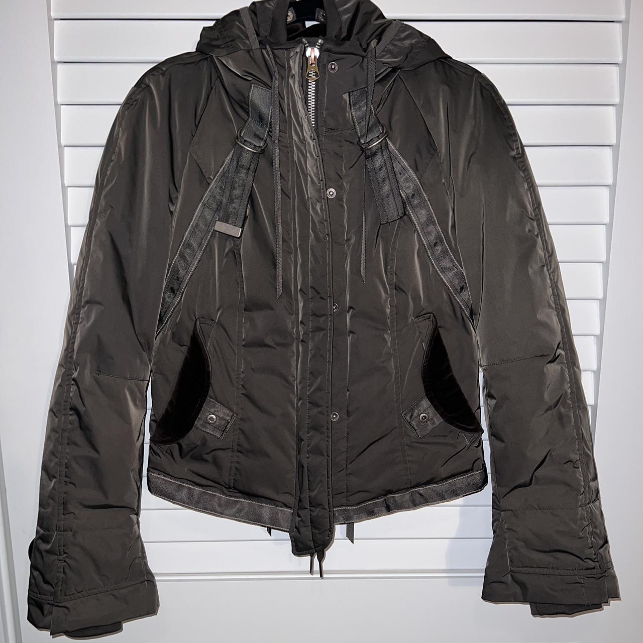 Marithé + François Girbaud Women's Khaki Jacket | Depop