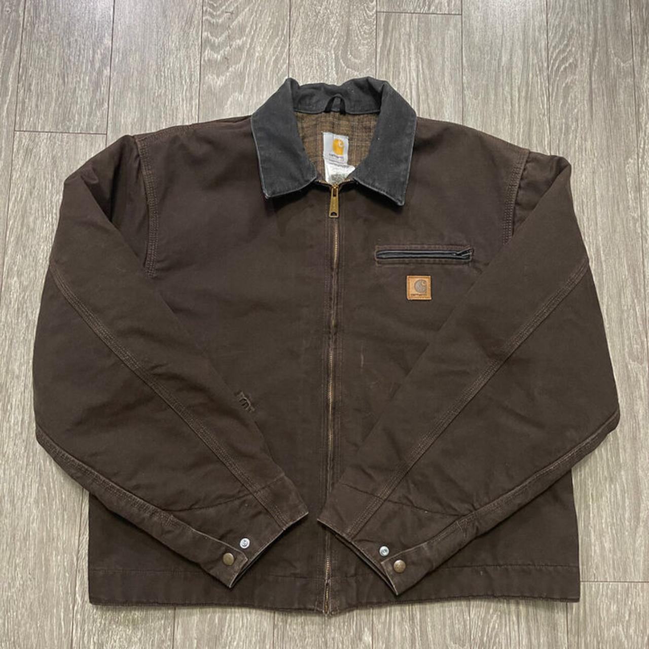 Vintage Carhartt J97 DKB Canvas Detroit Jacket with... - Depop