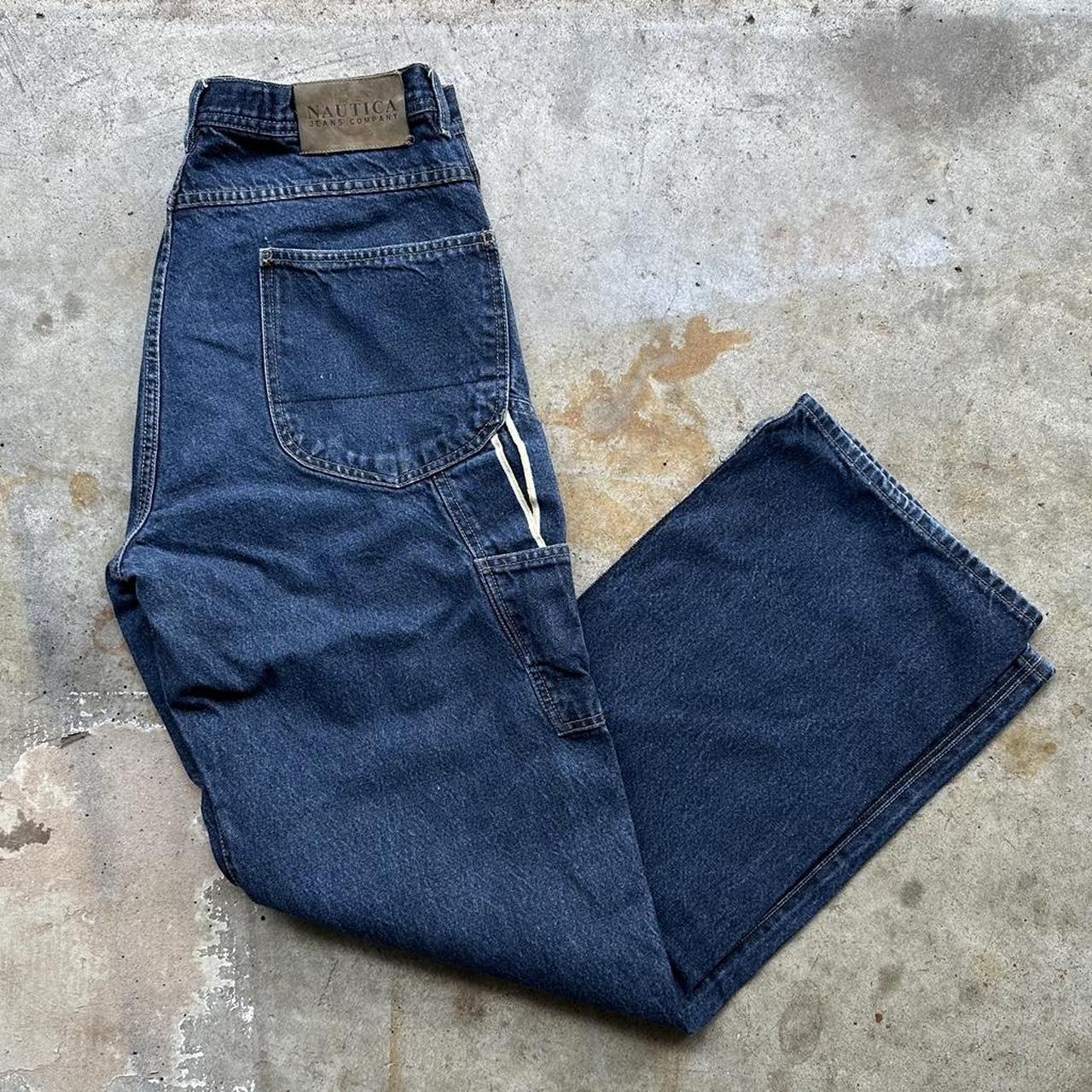 Y2K Nautica Blue Denim Carpenter Style Jeans SZ W 32... | Depop