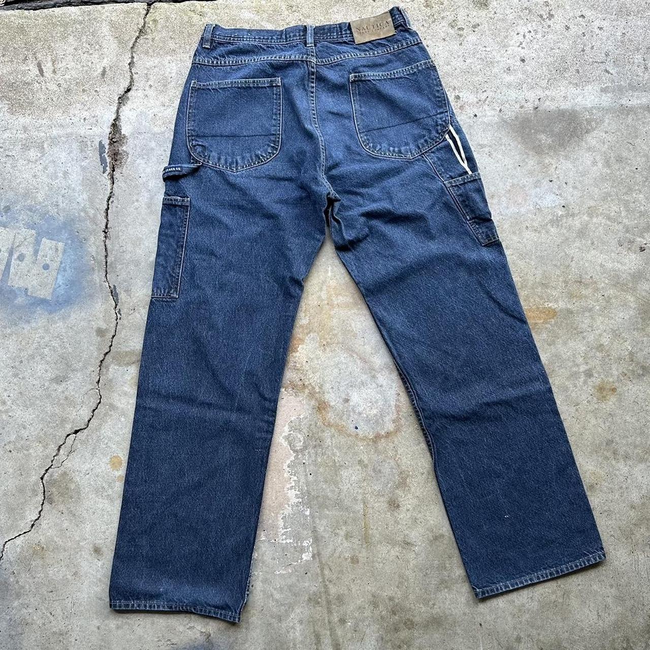Y2K Nautica Blue Denim Carpenter Style Jeans SZ W 32... | Depop