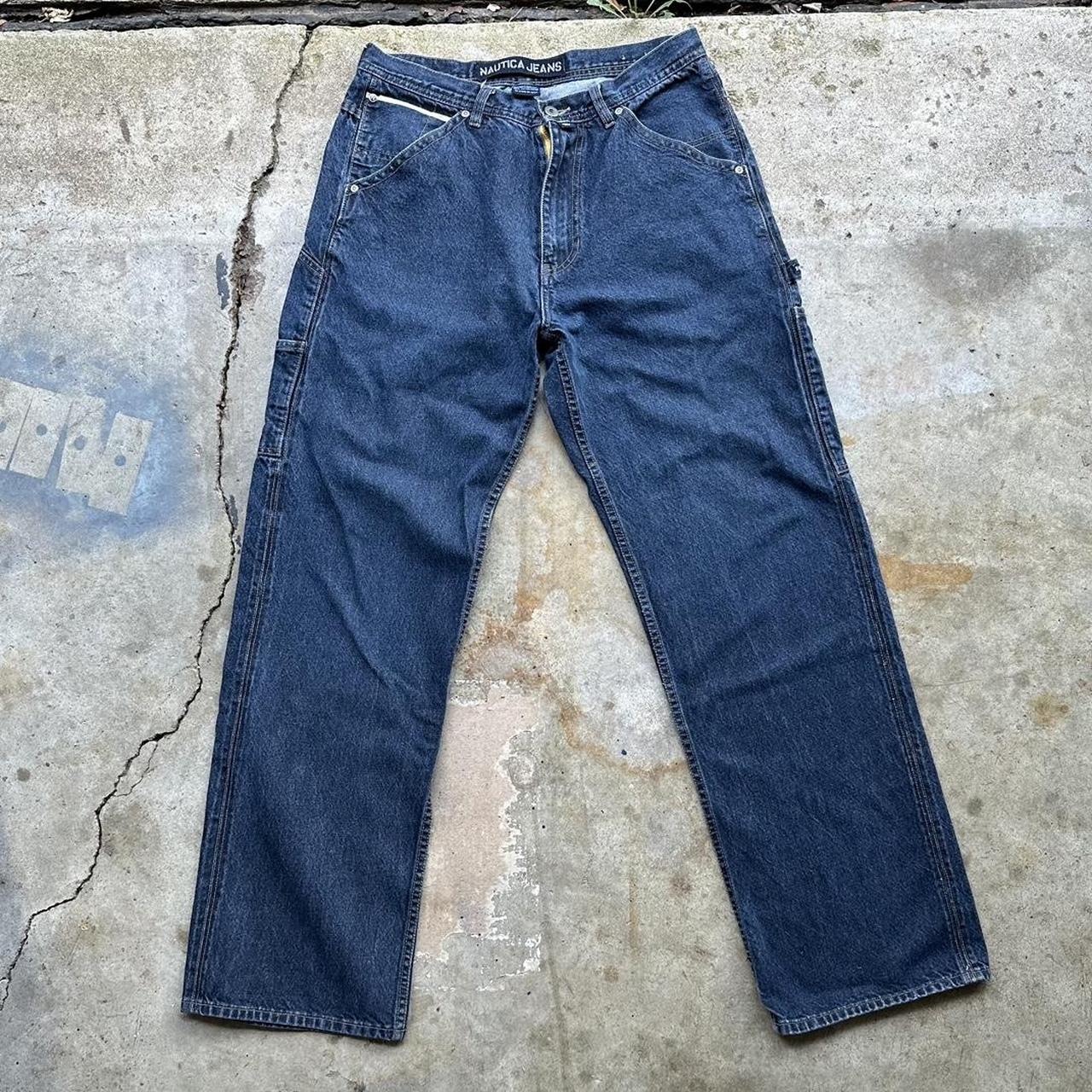 Y2K Nautica Blue Denim Carpenter Style Jeans SZ W 32... | Depop