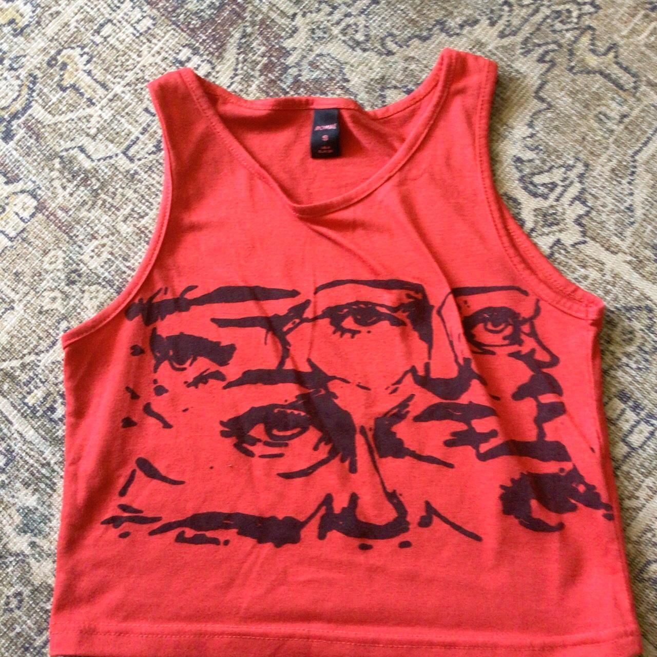 Small Red And Black Cropped Tank Top Fits Xs Better Depop