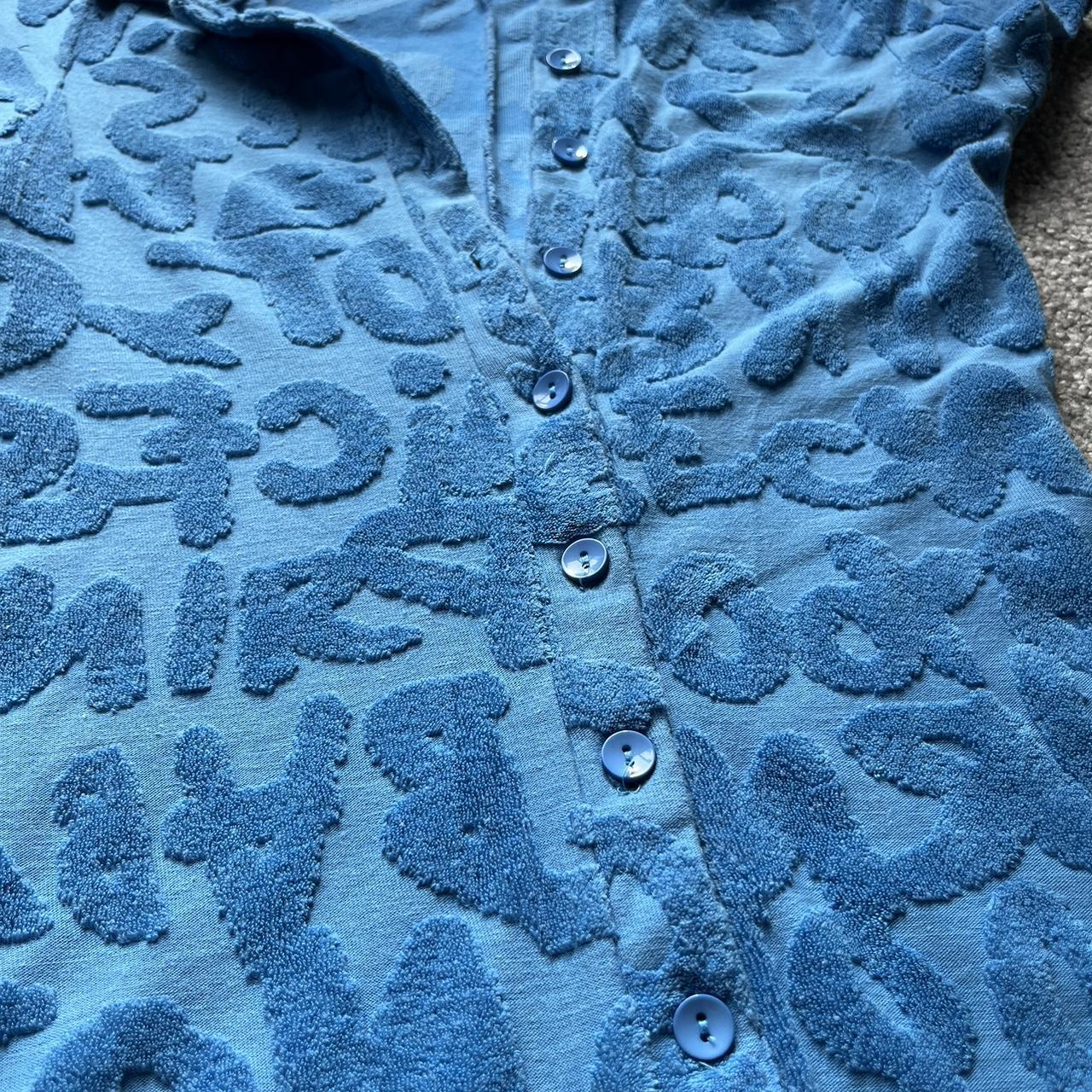 Blue spell out play suit Bought from jaded... - Depop