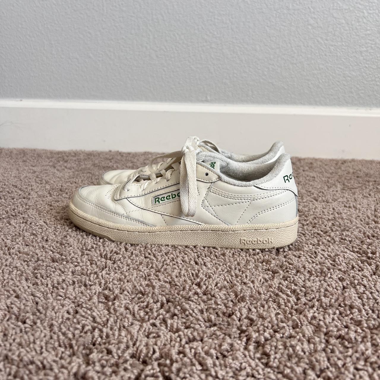 Cream Reebok Sneakers Worn two or three times Size... - Depop