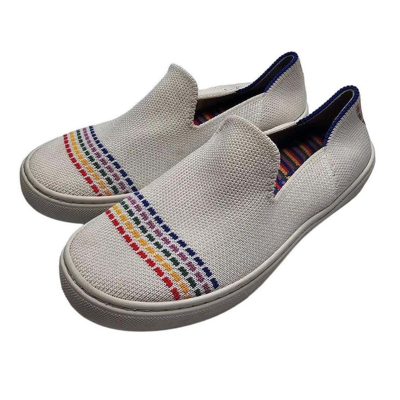 Rothys Girls Sz 1 Classic Ballet Flats White With... - Depop