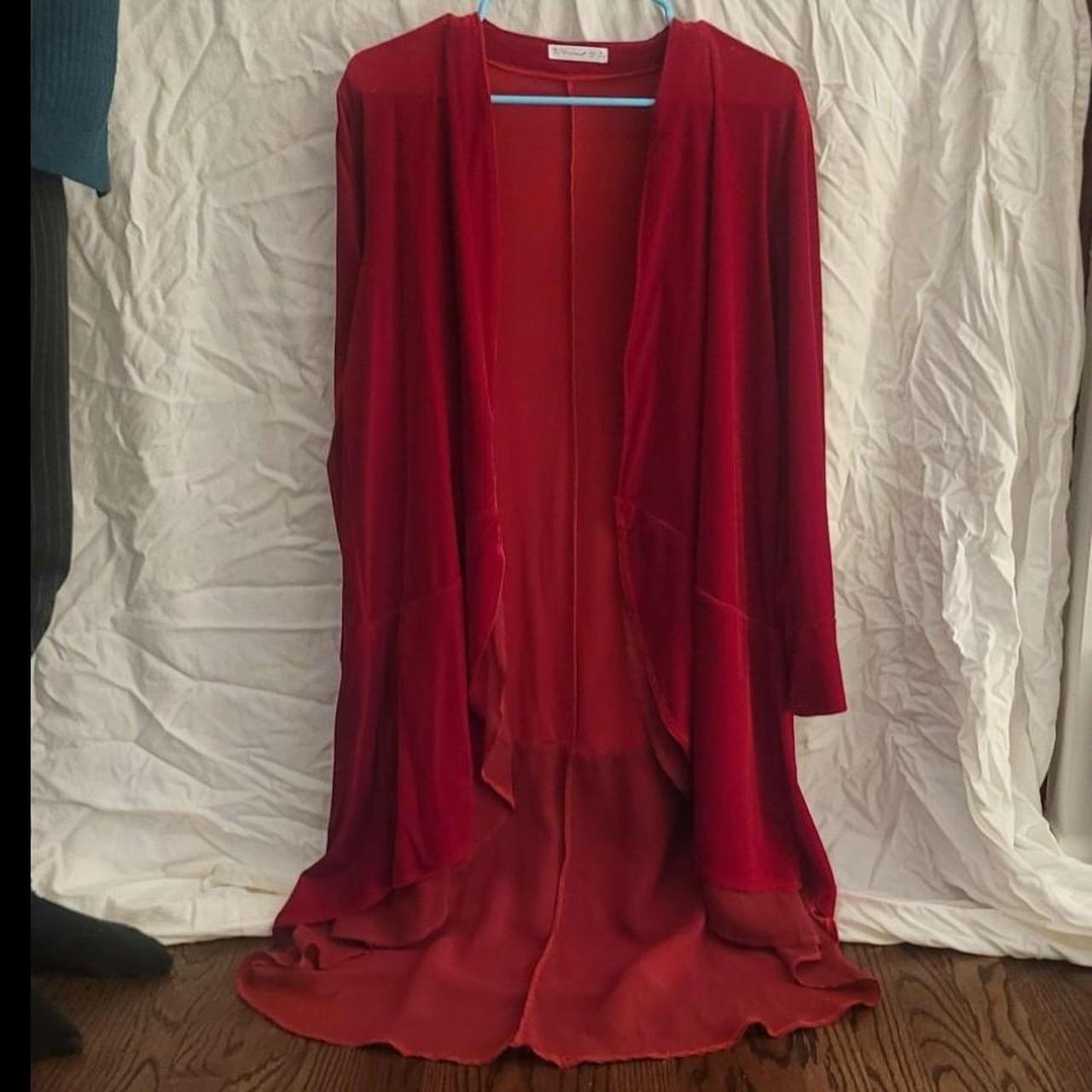 Red long sleeved cape #cape #redcape - Depop