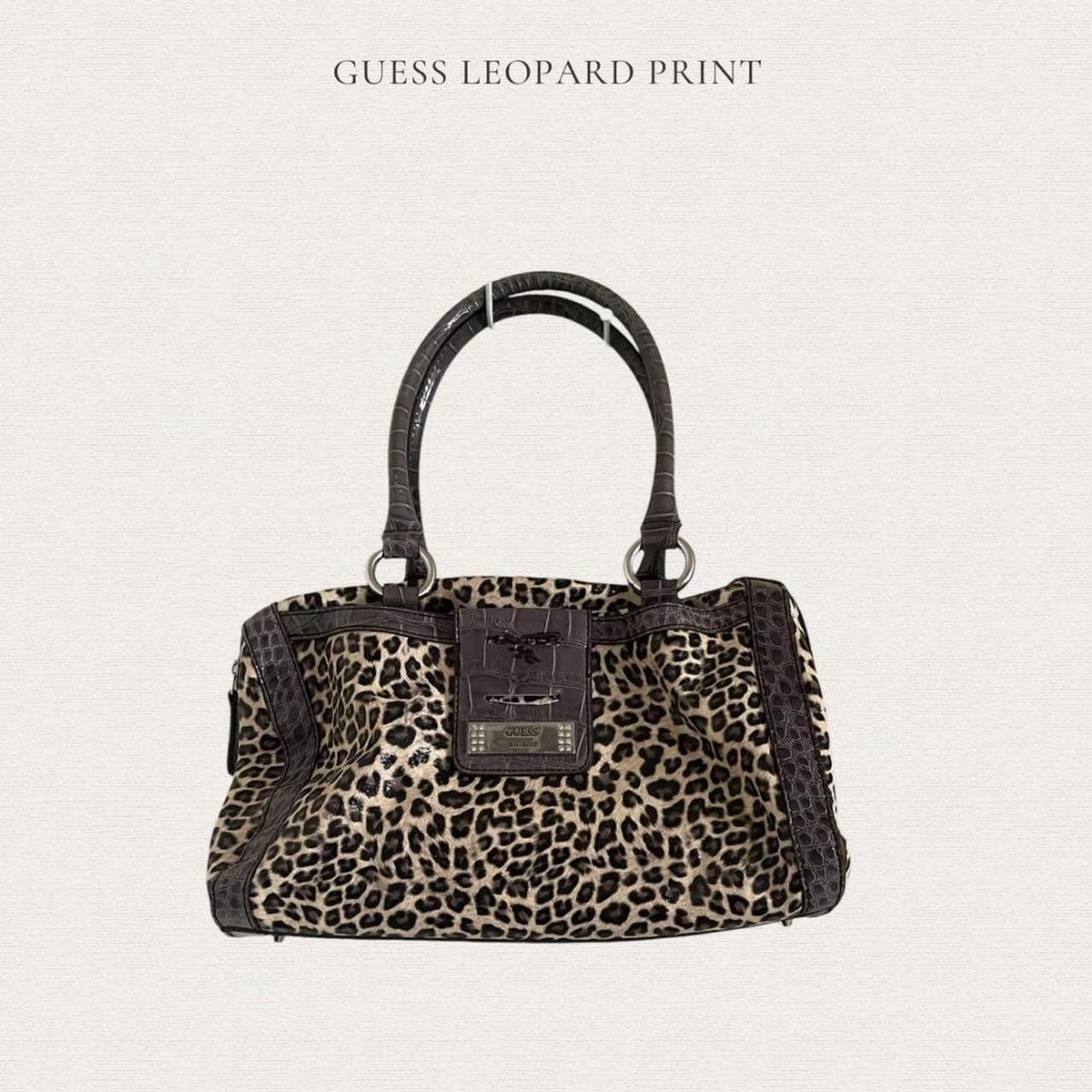 GUESS leopard print shoulder bag has some flaking n... | Depop