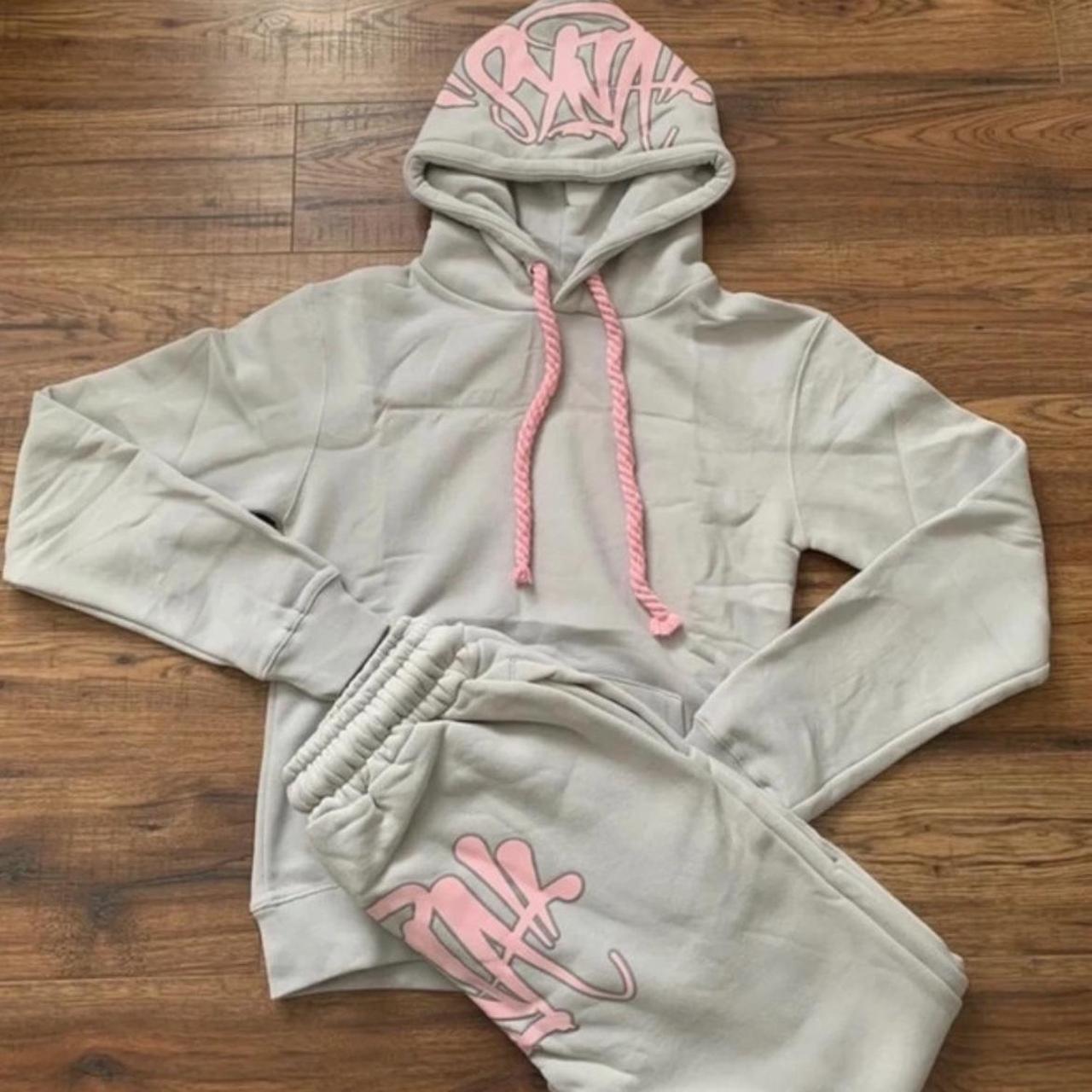 Syna World Tracksuit - Pink / Grey Hoodie & Joggers... | Depop