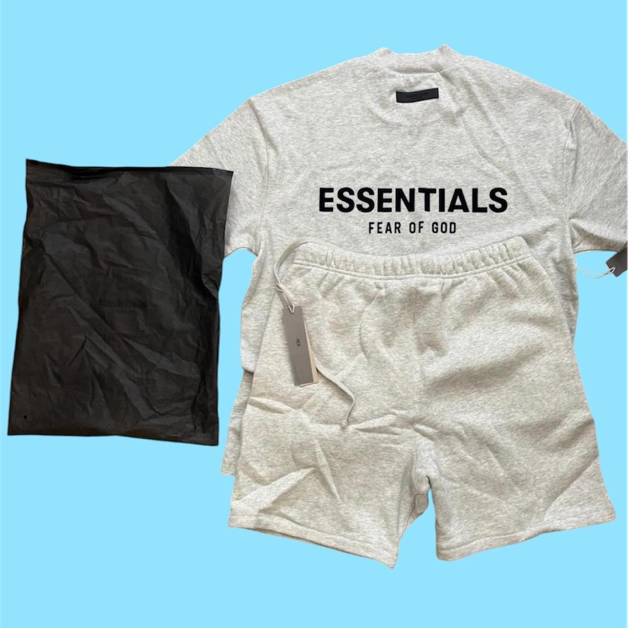 Essentials Fear of God Short Set Light Grey SS22 FOG... - Depop