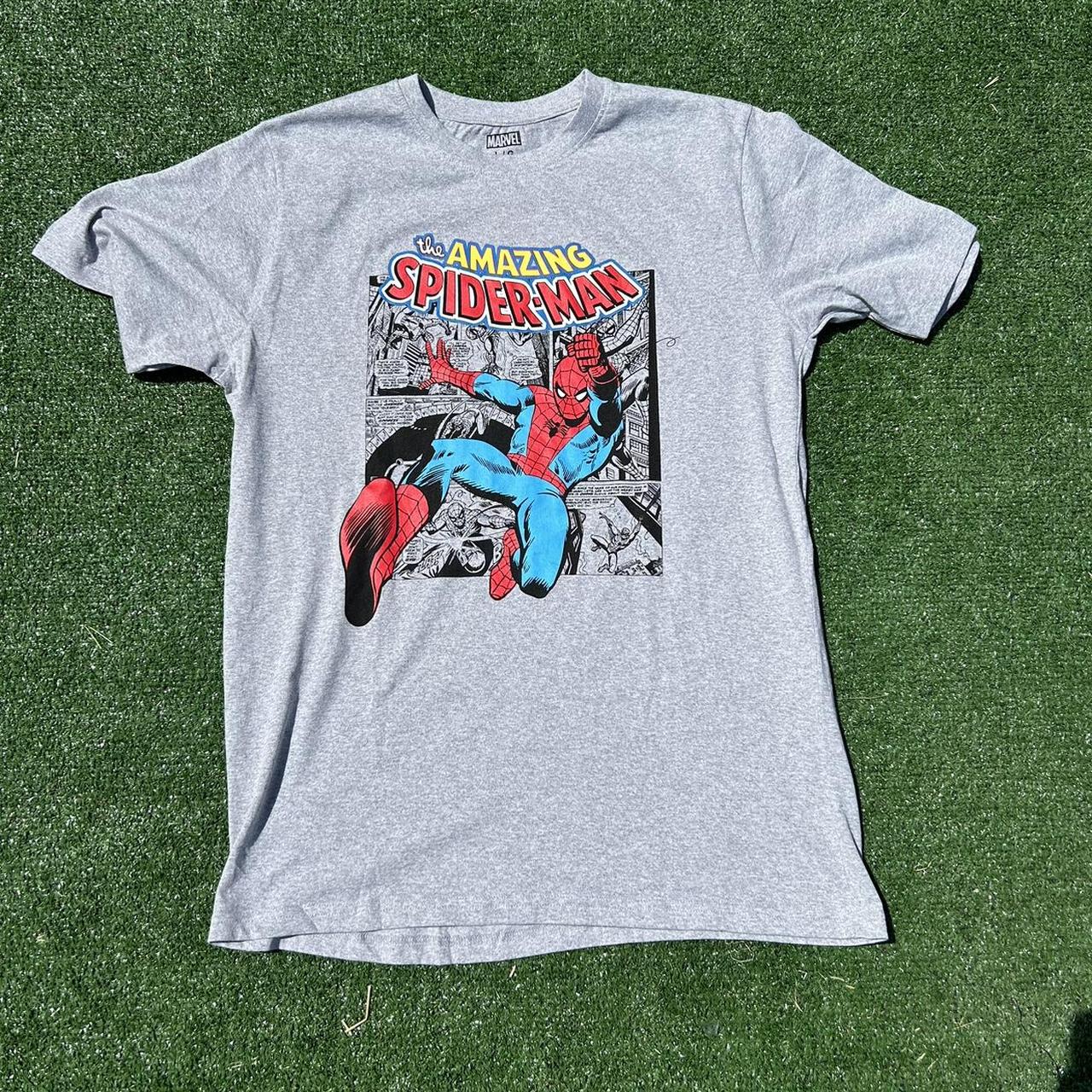 The Amazing Spider-Man (Retro Comic Book Style) Gray... - Depop