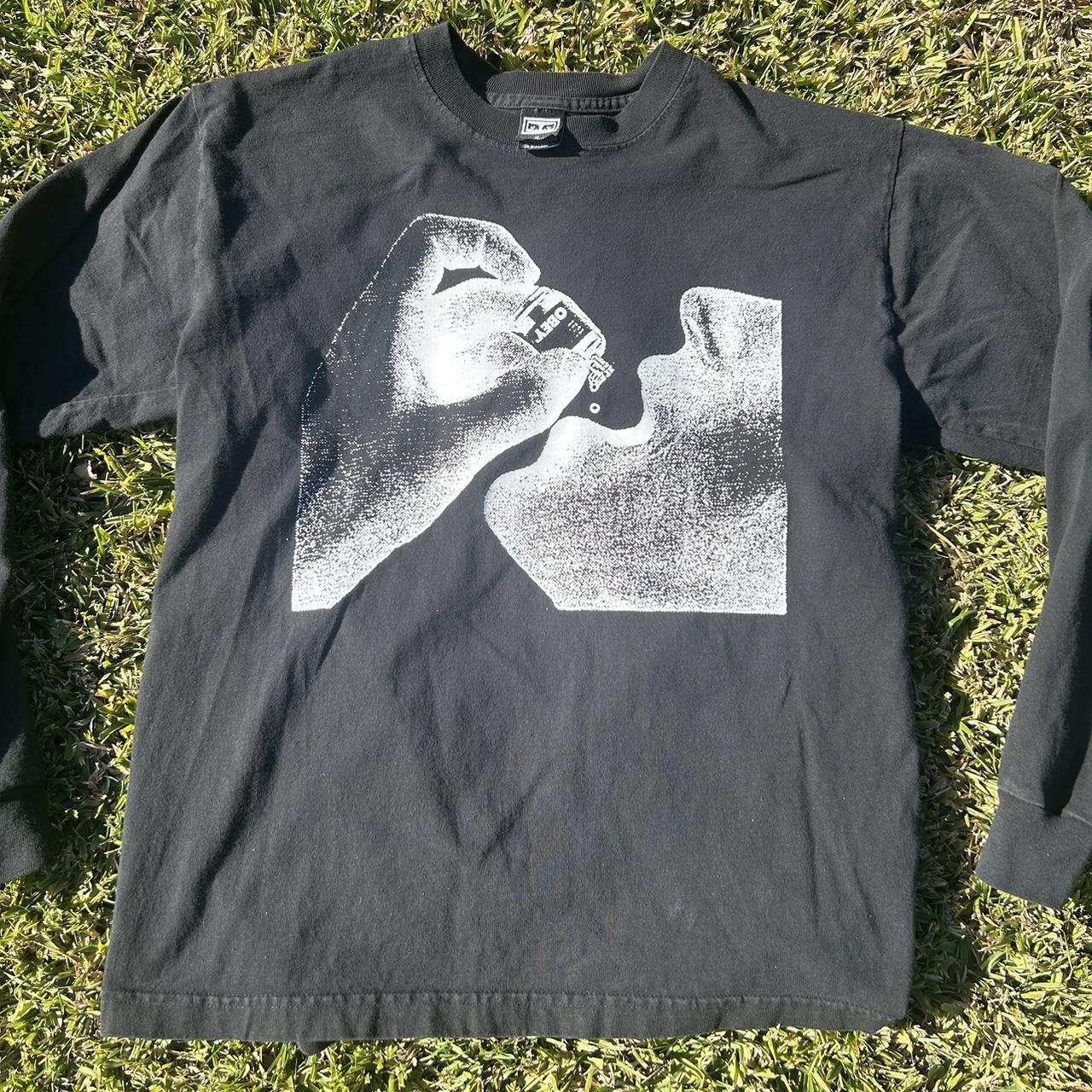 Obey graphic tees Black & white long sleeve... | Depop