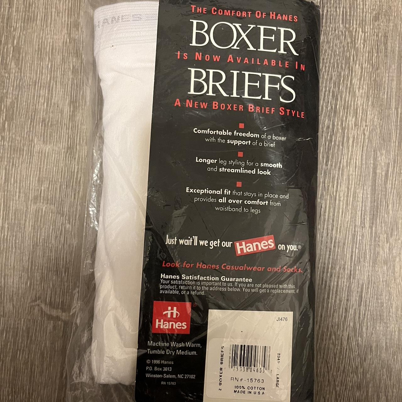 New Old Stock Vintage 90s 1996 Hanes Boxer Briefs... - Depop