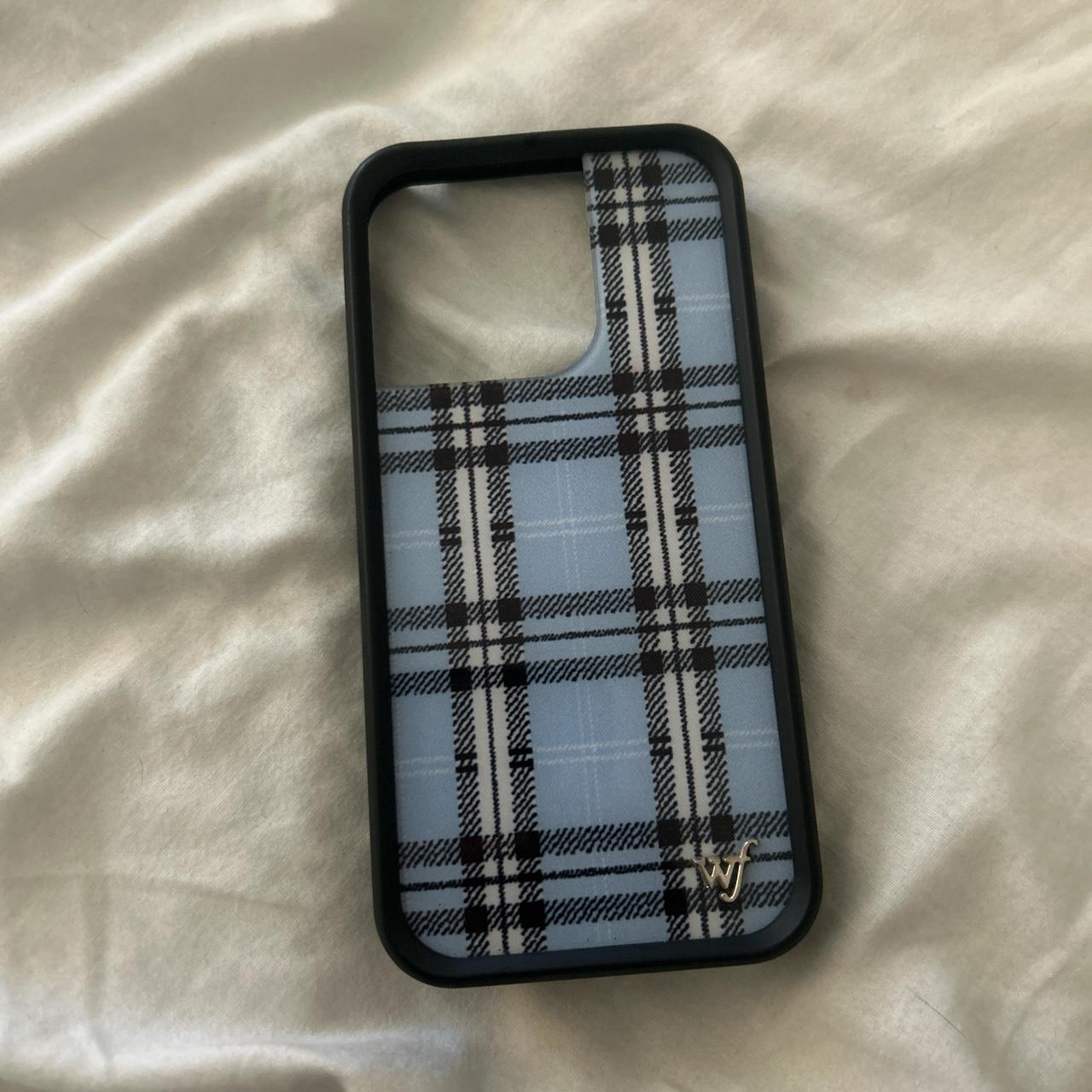 blue plaid iPhone 14 pro/pro max wildflower case - Depop